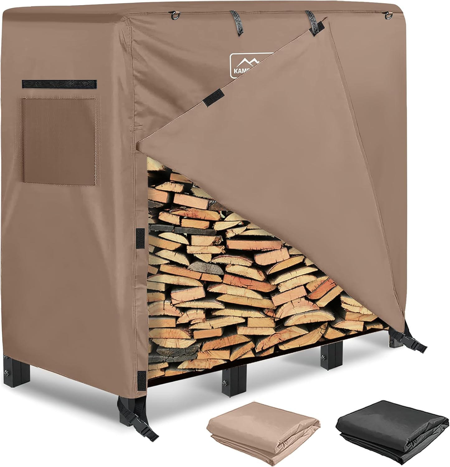 Amazon.com : KAMPKEEPER 4FT Waterproof Firewood Log Racks Cover,Durable ...