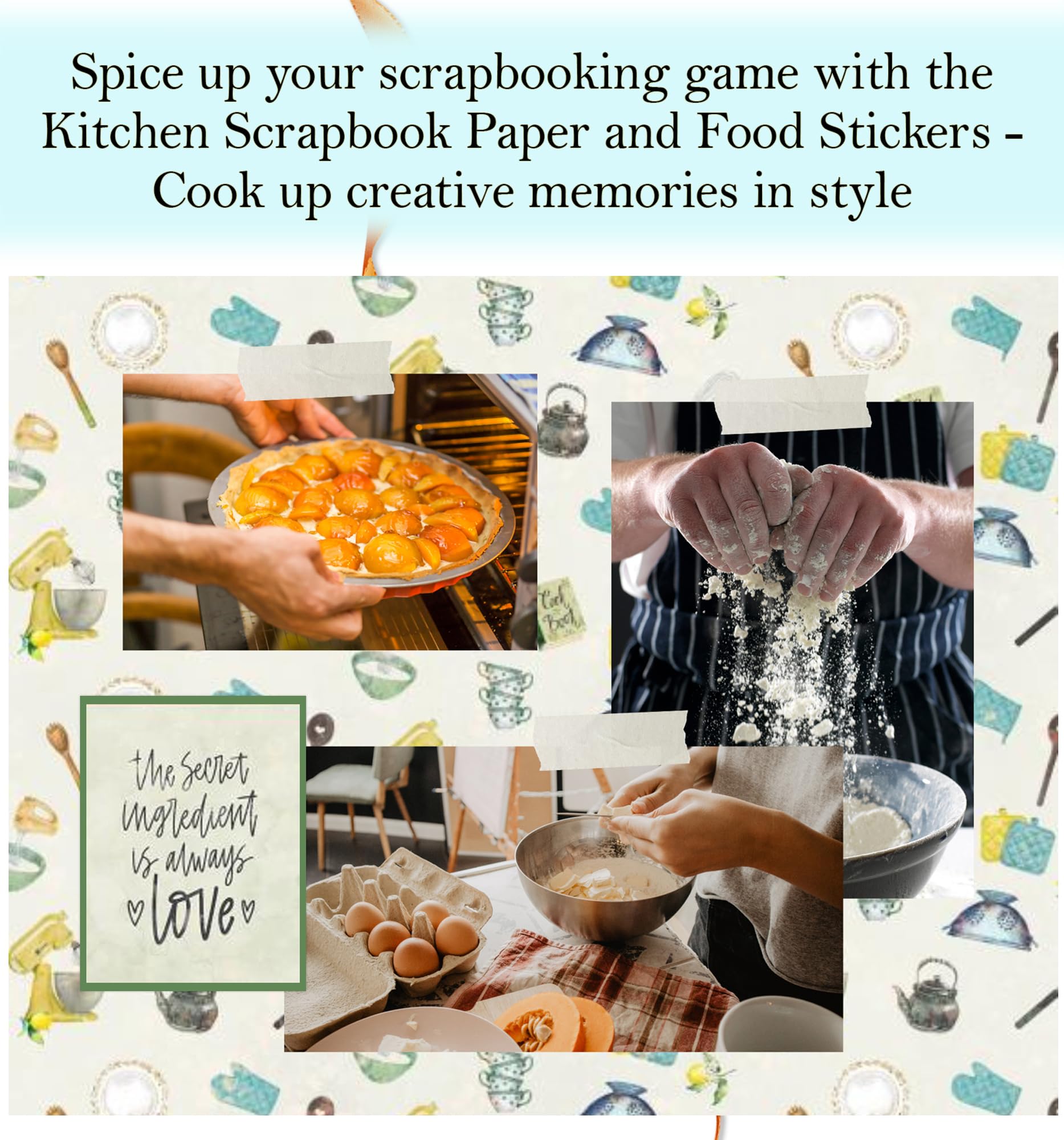 Snapklik.com : Kitchen Scrapbook Paper - Cooking Scrapbook Kit Cardstock