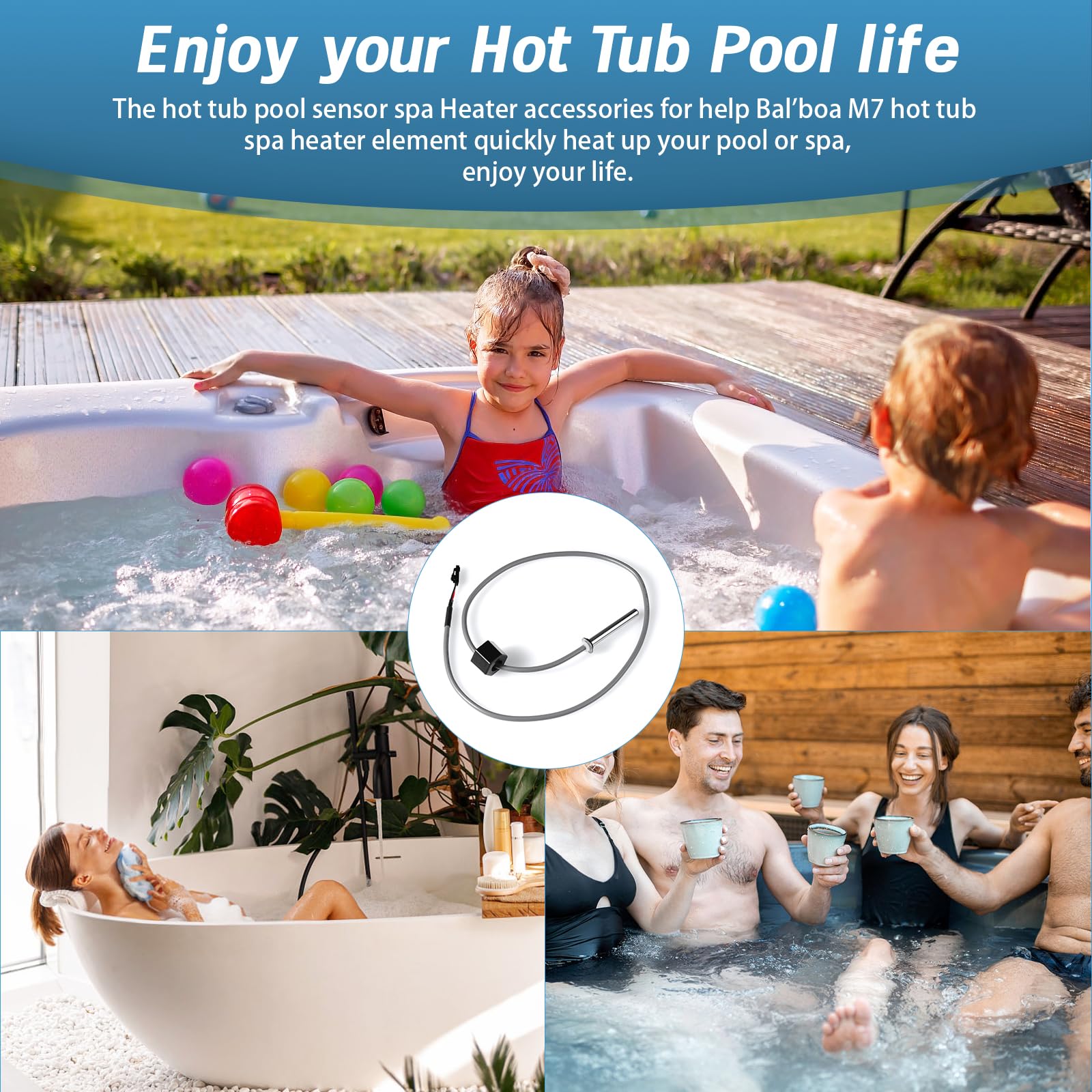 Hot Tub Pool Sensor Spa Parts Replacement for Balboa Spa Heater M7 ...