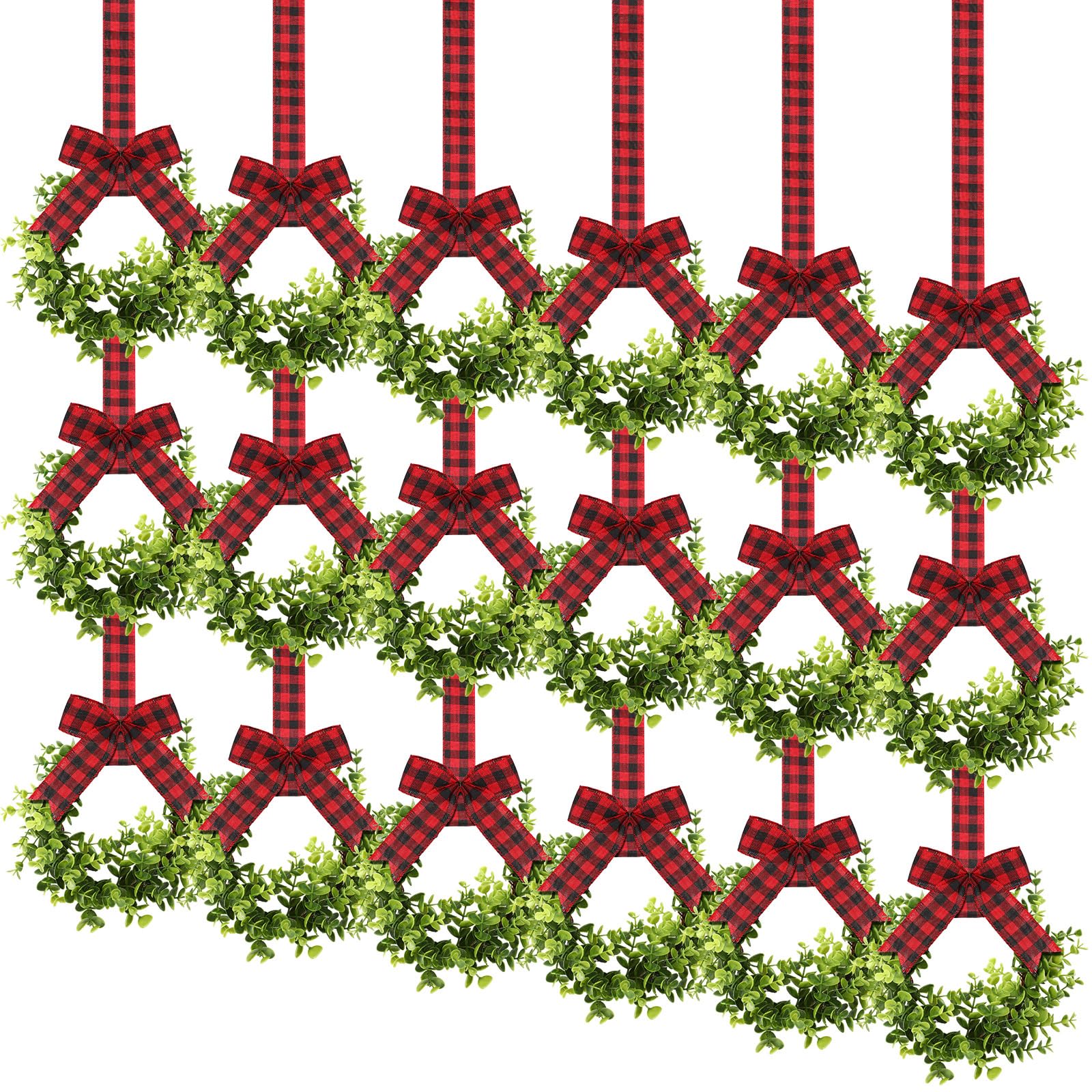 Amazon.com: Unittype 18 Pcs 9'' Mini Christmas Kitchen Cabinet Wreaths ...