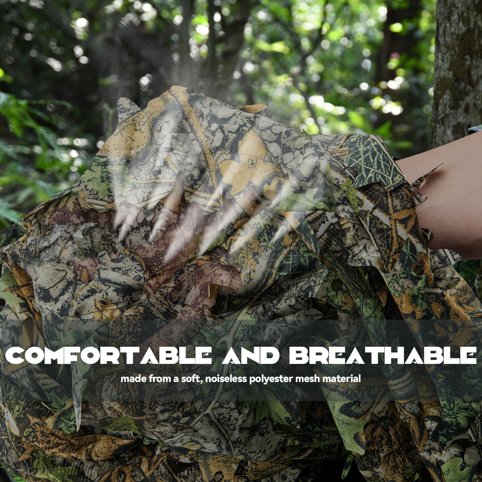 Snapklik.com : FanzKo Ghillie Suit 3D Leafy Camo Suit For Men Hunting ...