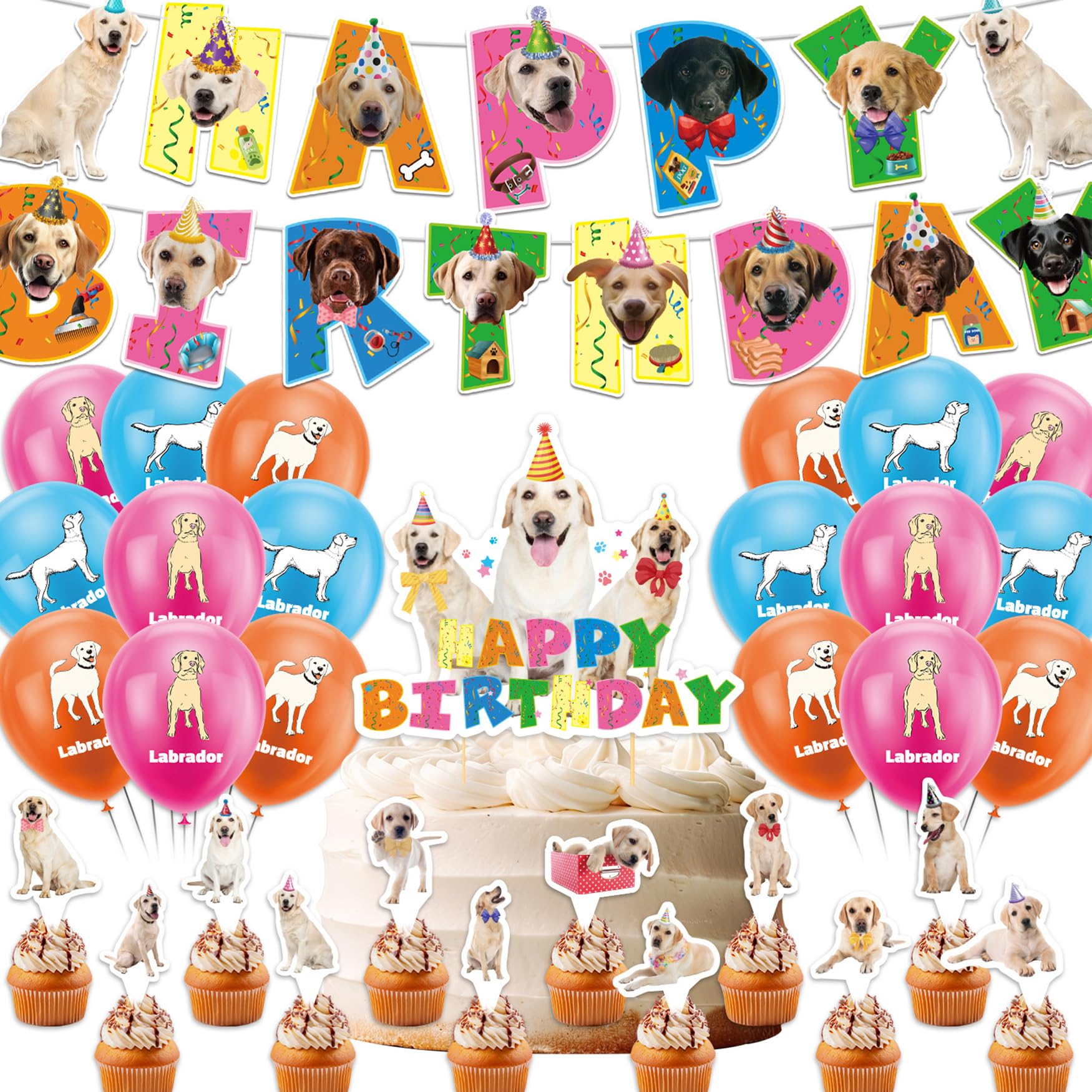 Amazon.com: Labrador Party Supplies Labrador Birthday Party Decorations ...