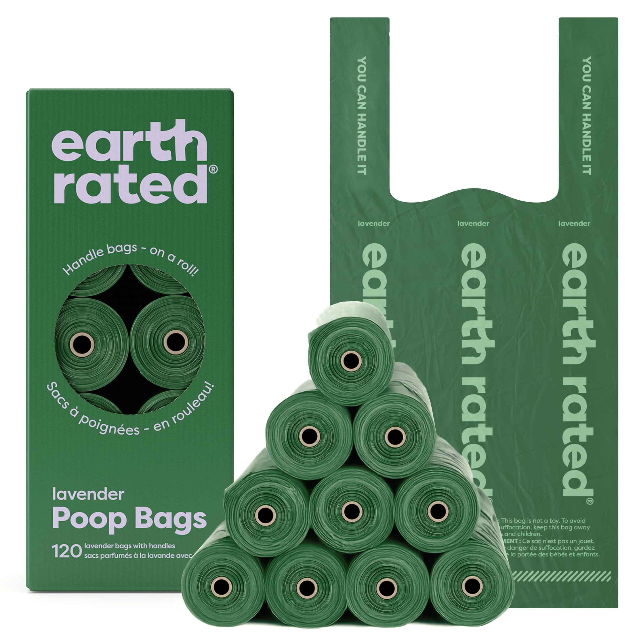 Earth Rated Dog Poop Bags with Tie Handles on Refill Rolls, Extra Wide ...
