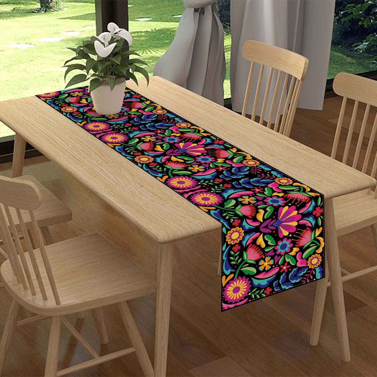 Snapklik.com : Linen Mexican Fiesta Table Runner 90 Inches Long Cinco ...