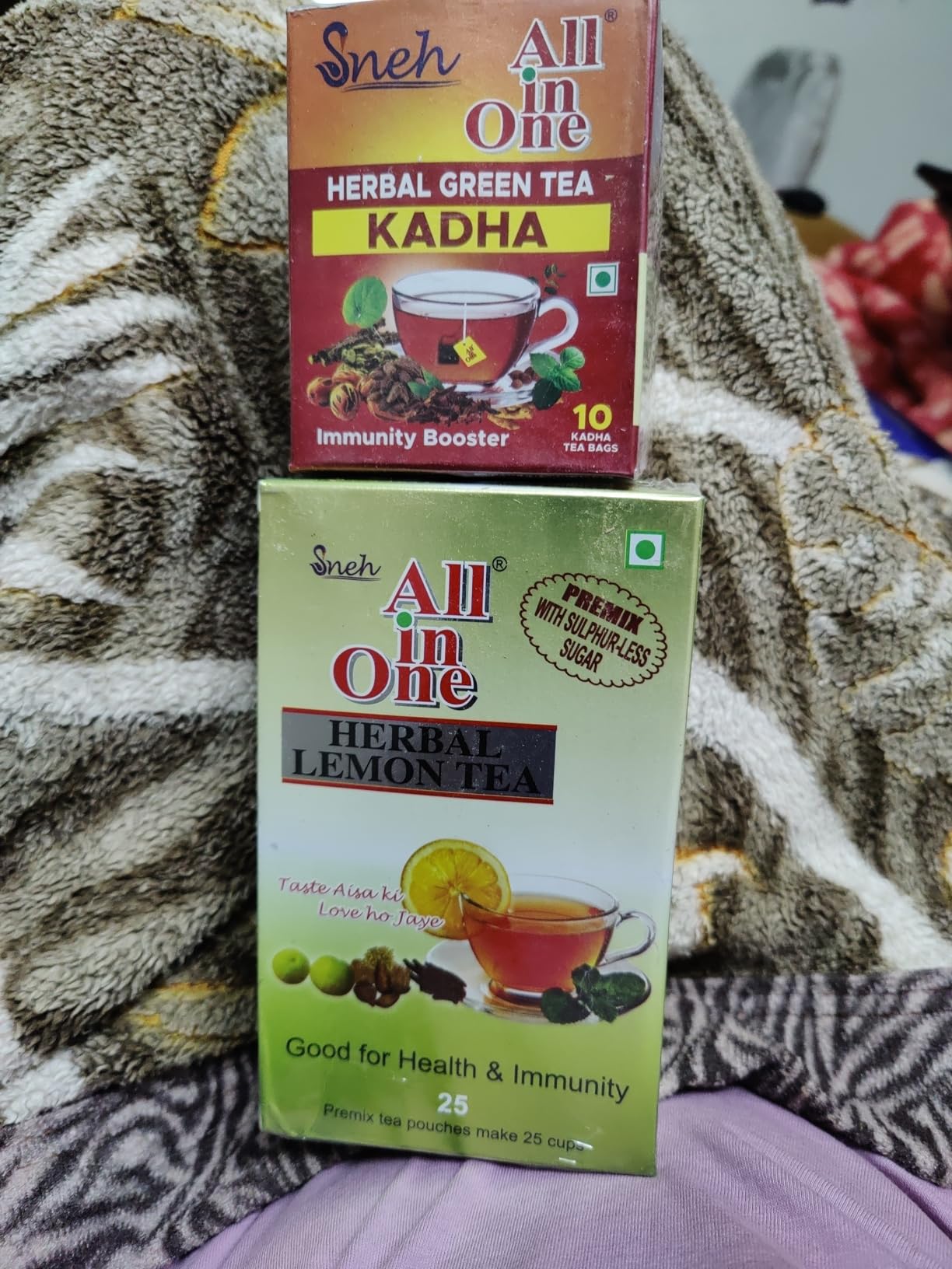 All in One Combo Pack Of Herbal Green Tea Kadha+ Herbal Lemon Tea With ...