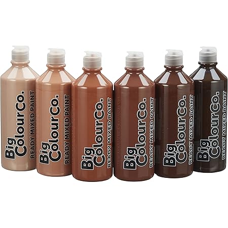 Big Colour Co Ready Mixed Paint, Standard Colours, 600 ml (Pack of 6 ...