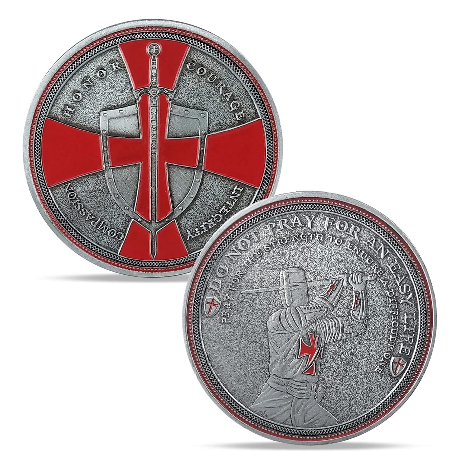 Amazon.com: Knight Templar Challenge Coin Red Cross Religious ...