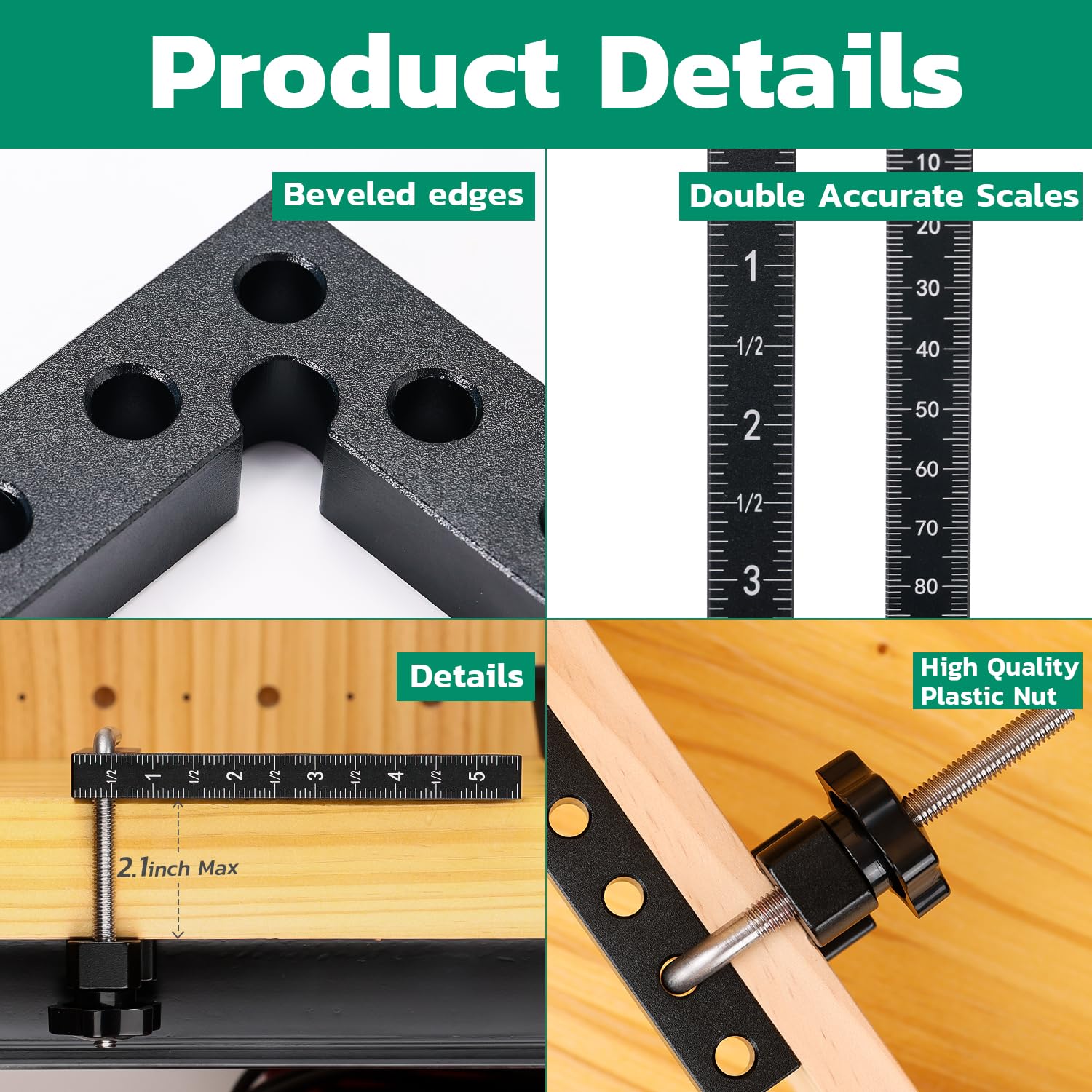 Snapklik.com : OURU 4 Pack Corner Clamps For Woodworking,Aluminum 90 ...