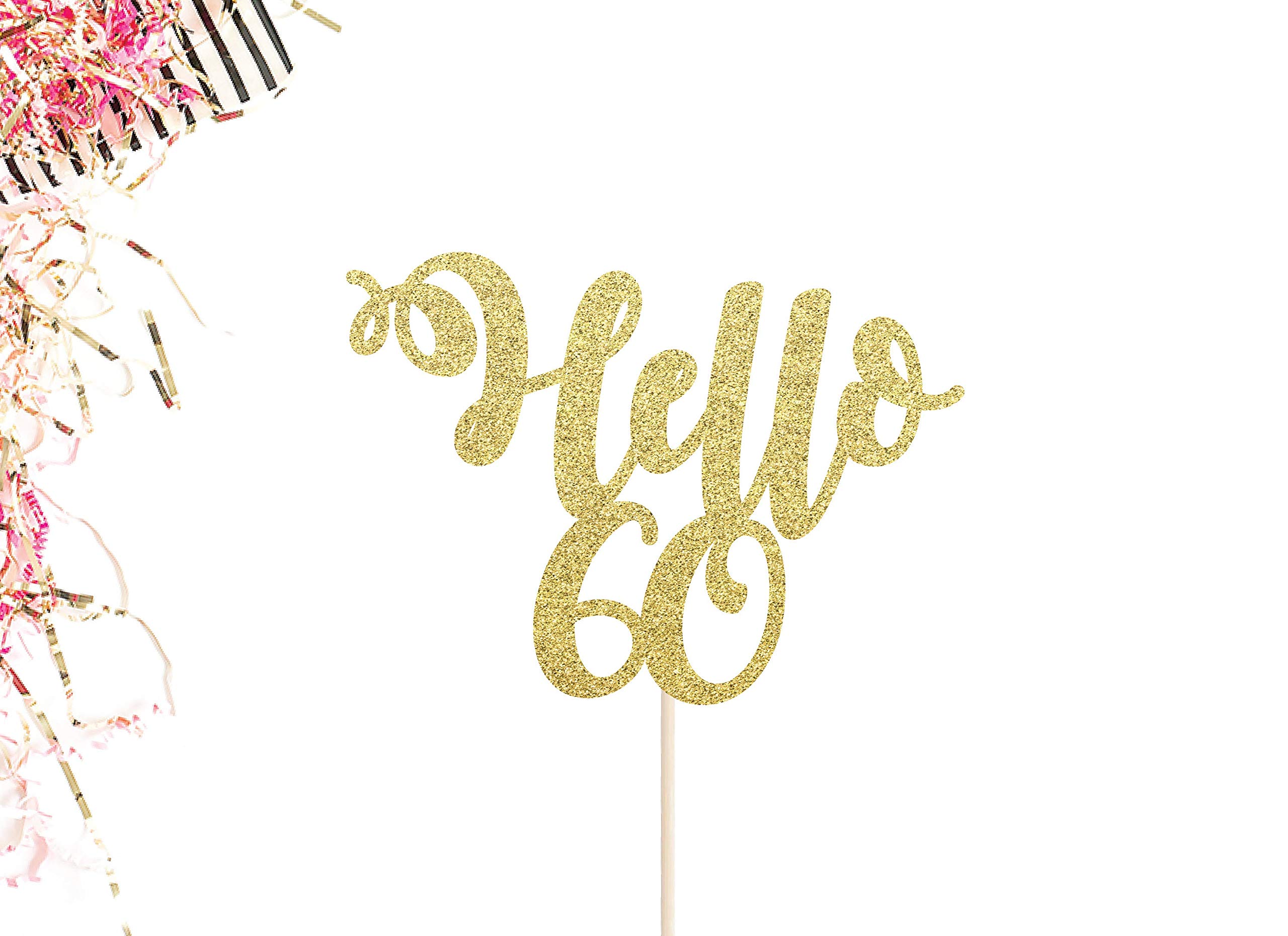 Buy Hello 60 Cake Topper 60th Birthday Cake Topper Sixty Cake Topper