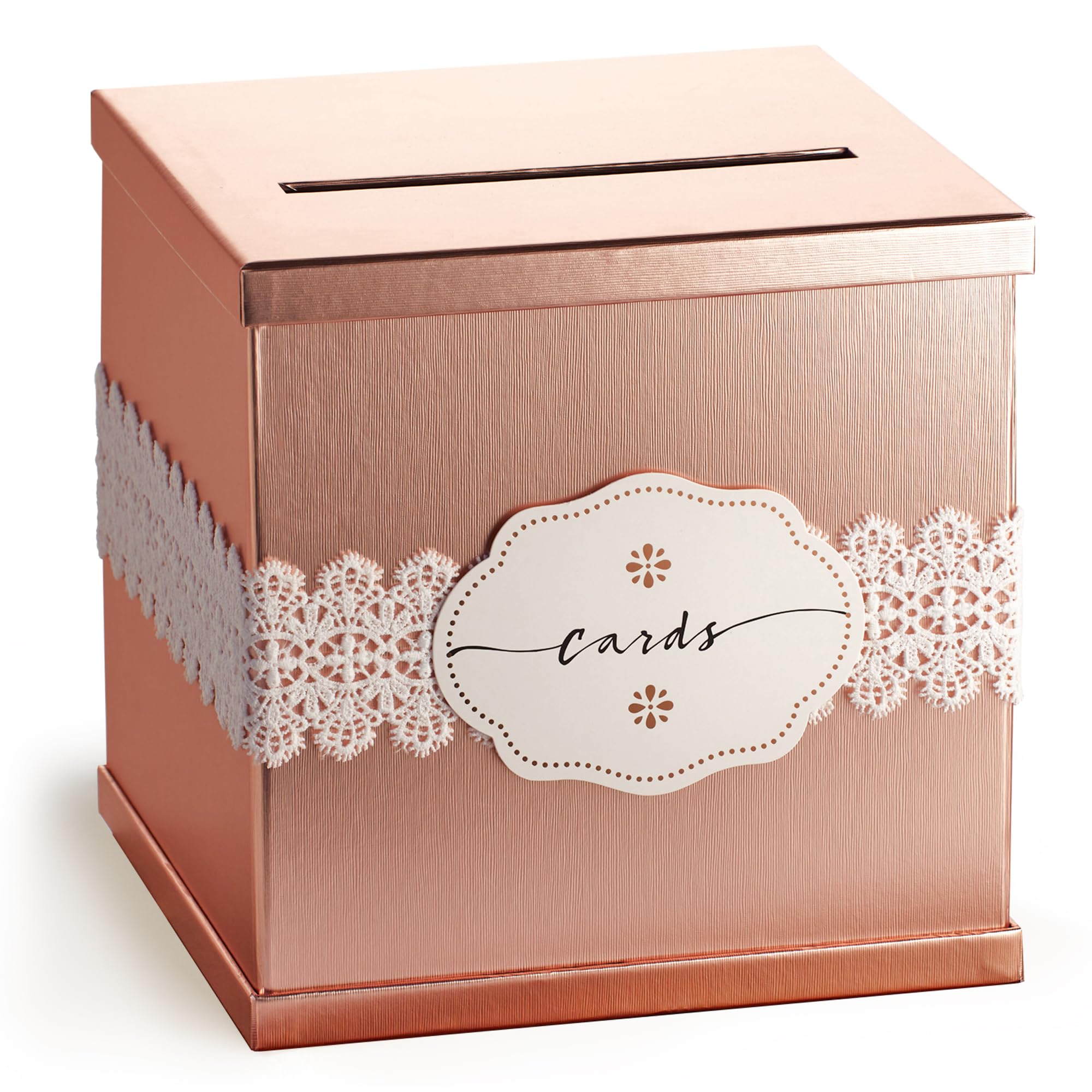 Amazon.com: Rose Gold Card Box for Party, Large 10x10 Gift Card Box ...