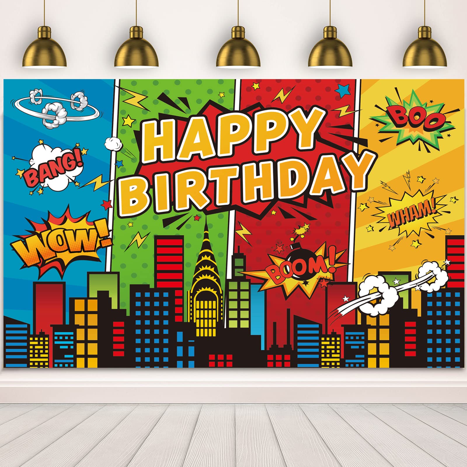 Comics Theme Backdrop Cartoon Green Turtle Happy Birthday Banner ...