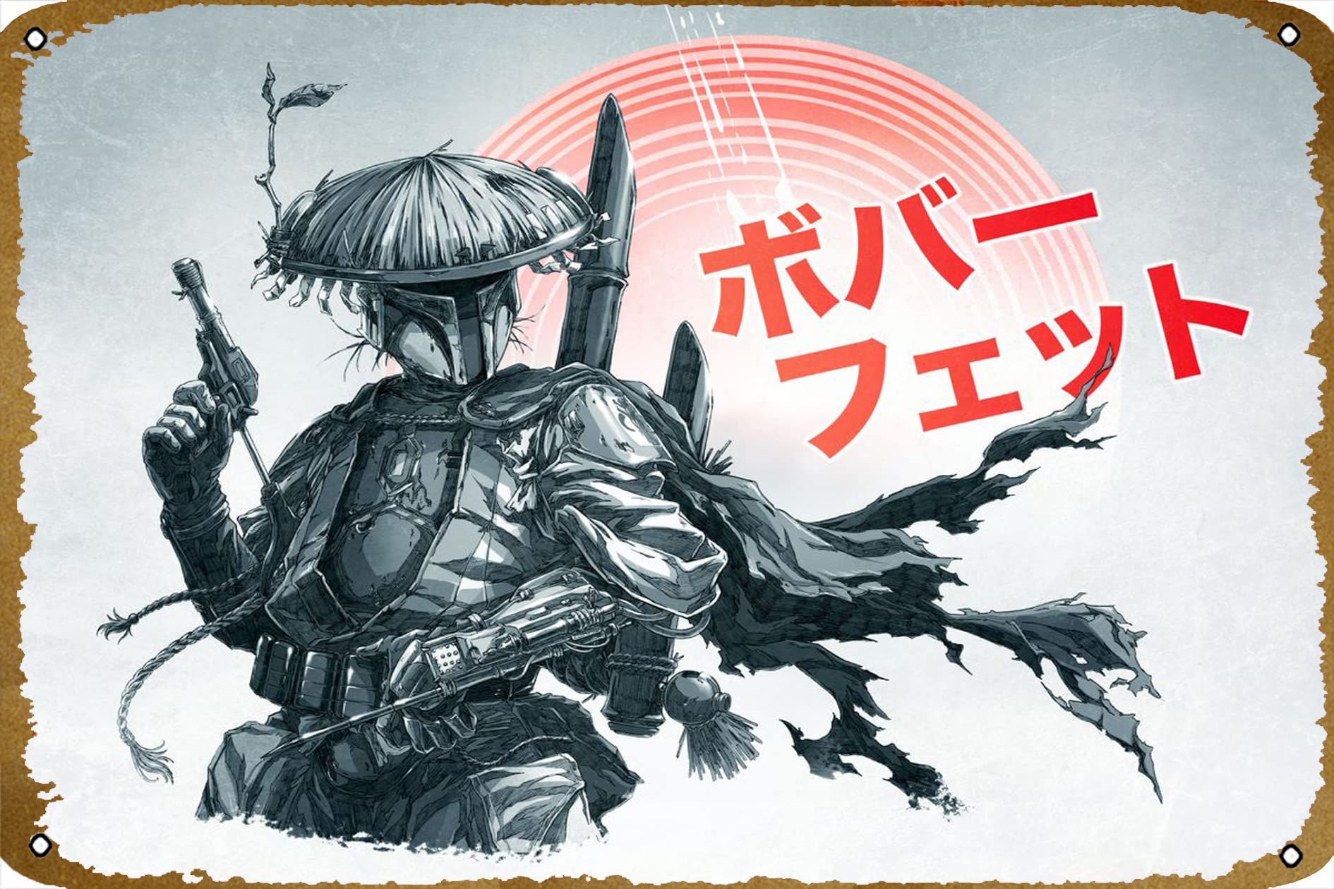 Amazon.com : Boba Fett Samurai Visions horizontal Movie Poster Metal ...