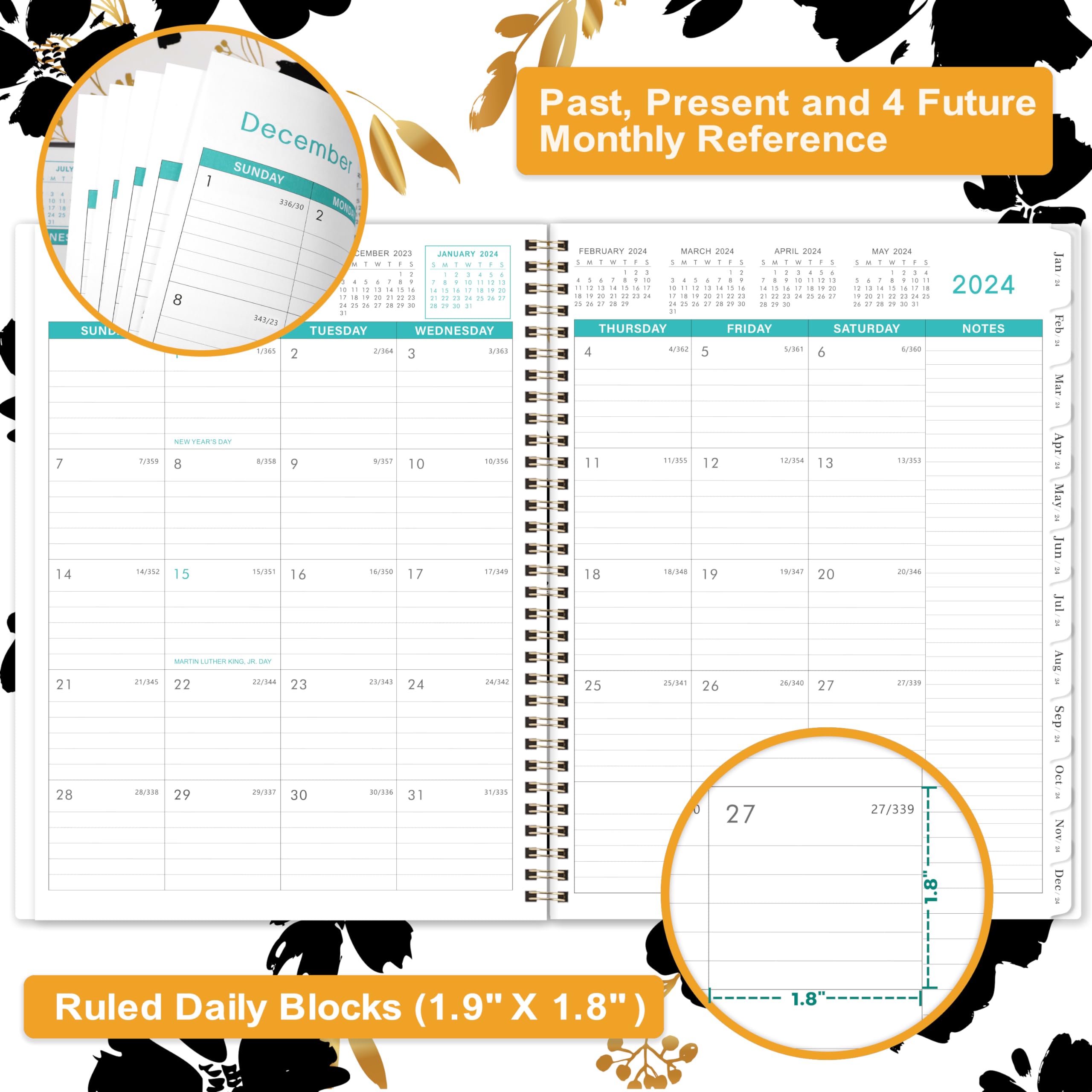 Snapklik.com : 2024 Monthly Planner - 12 Monthly Planner 2024 From ...