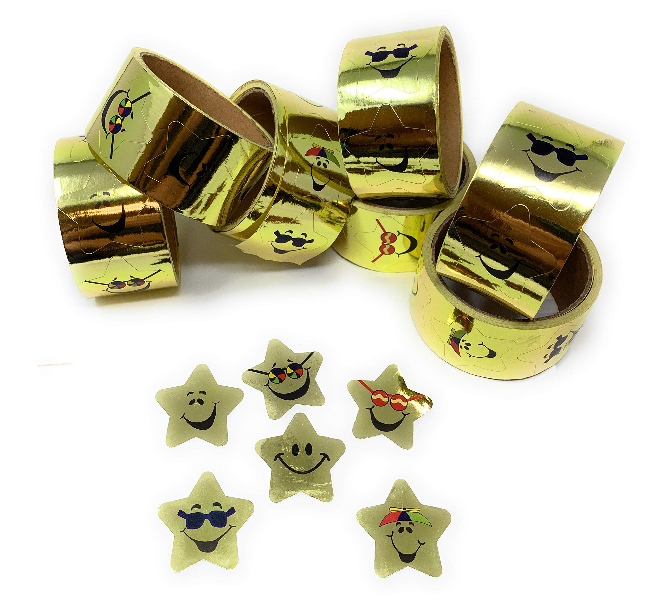 Amazon.com: Bulk 1000 Piece Gold Star Sticker Pack - 10 Rolls of 100 ...