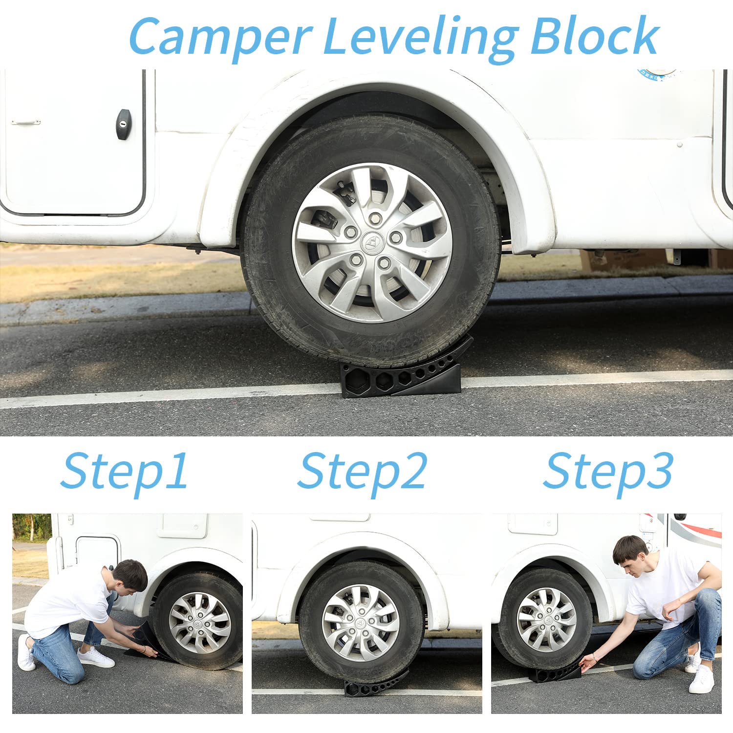Buy Homeon Wheels 2 Pack Camper Leveler Two Curved Levelers Two Blocks ...