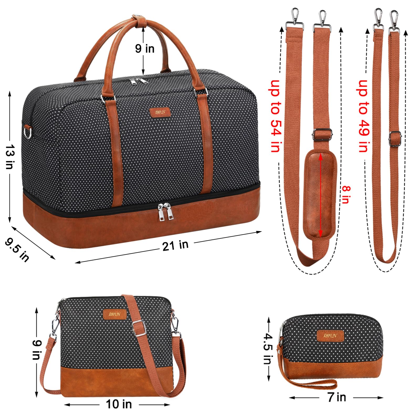 Snapklik.com : IBFUN Weekender Bags For Women, 21" Weekender Travel Bag ...
