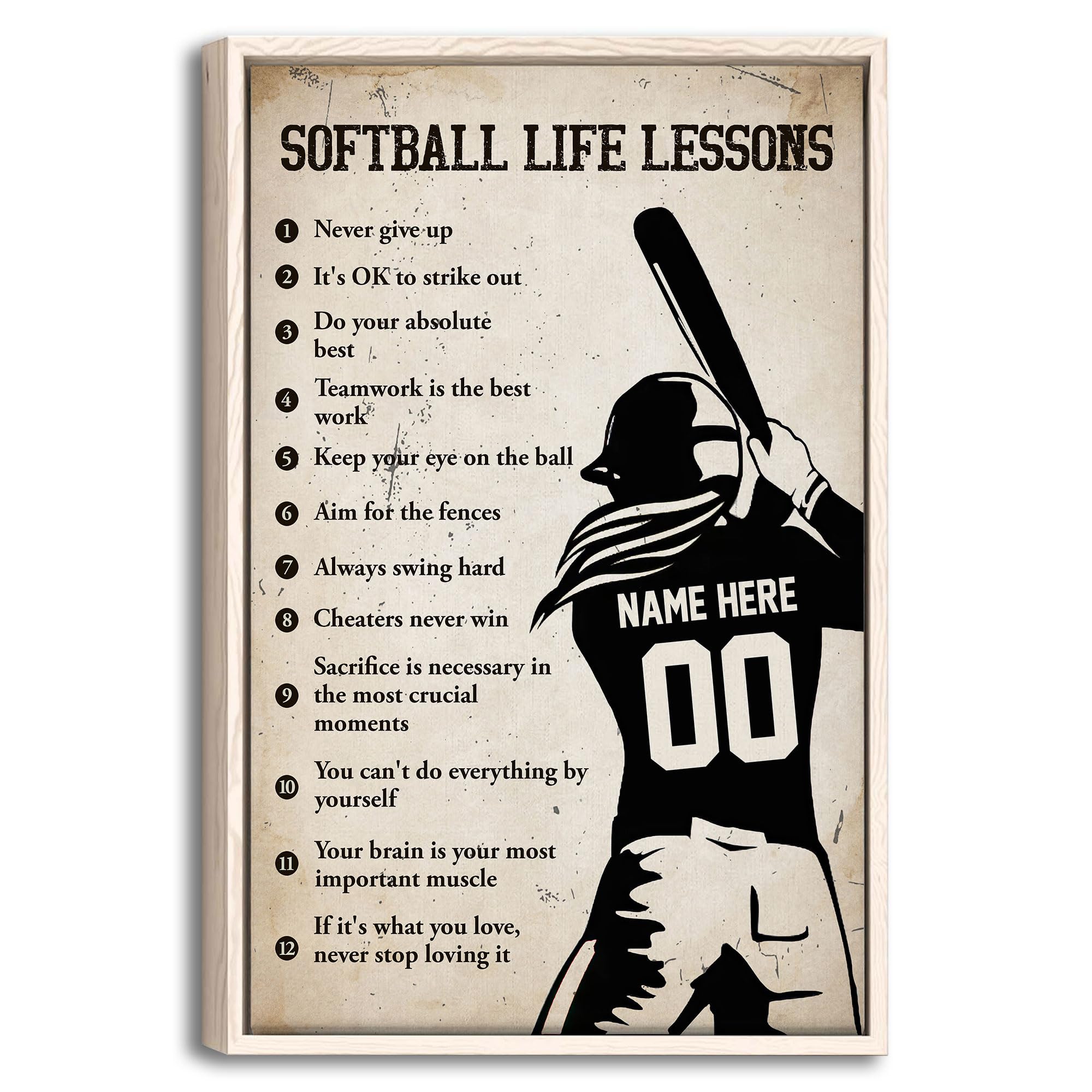 Amazon.com: Custom Softball Life Lessons Sports Motivational Gift For ...