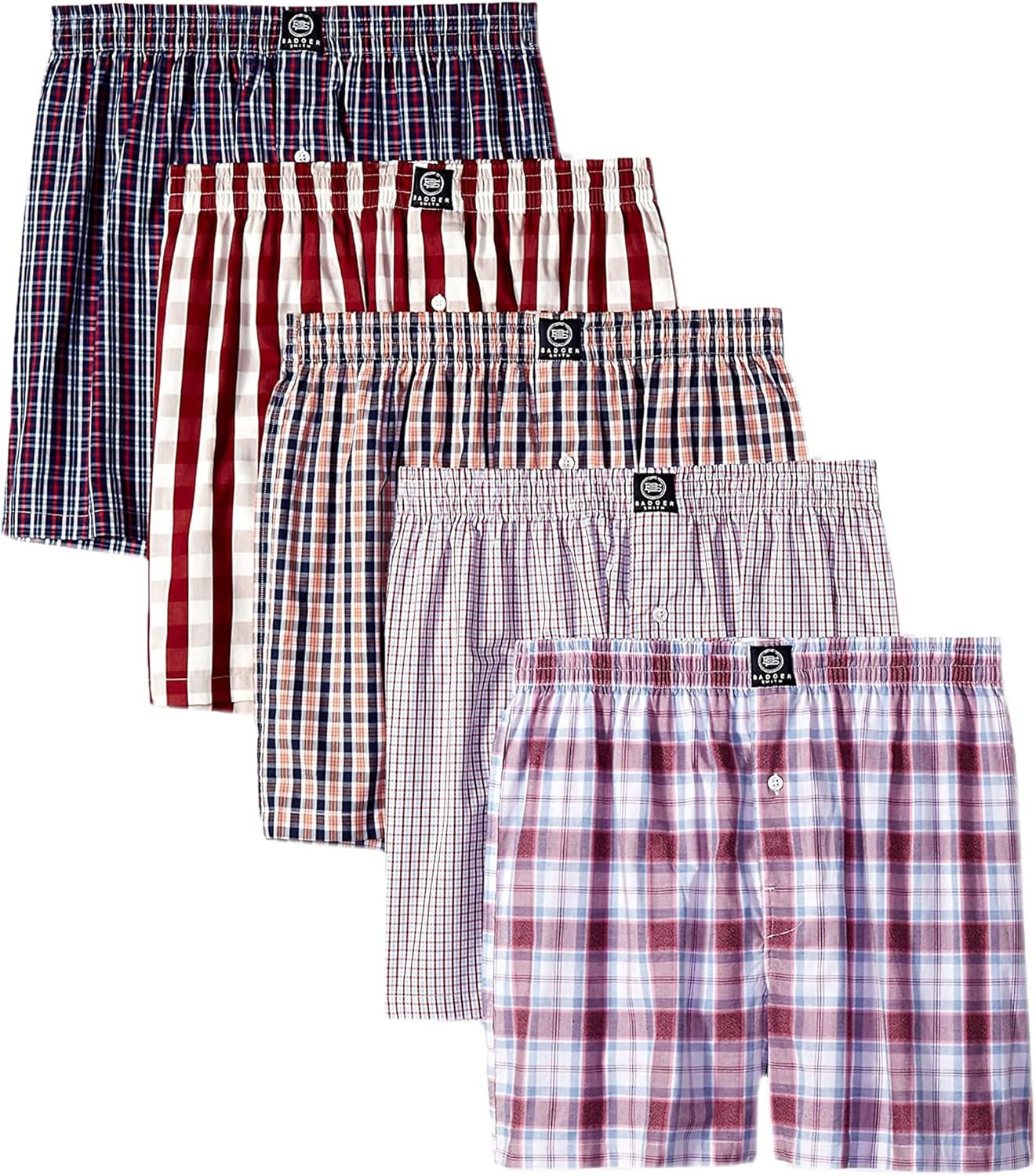 Badger Smith Boxers para hombre, paquete múltiple 100% algodón ...