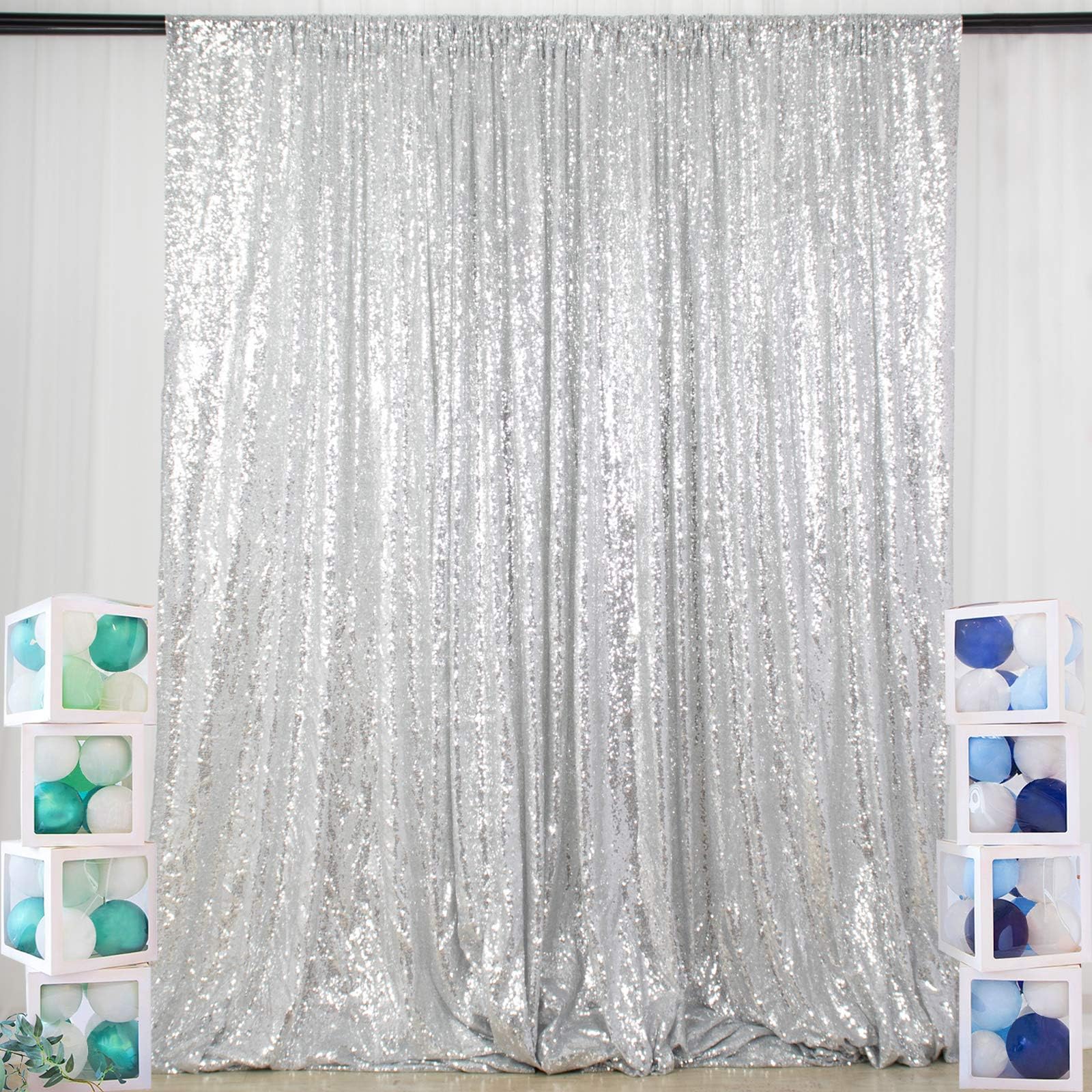Amazon.com : ShinyBeauty Sequin Backdrop - Backdrop Photography and Photo Booth Backdrop for ...