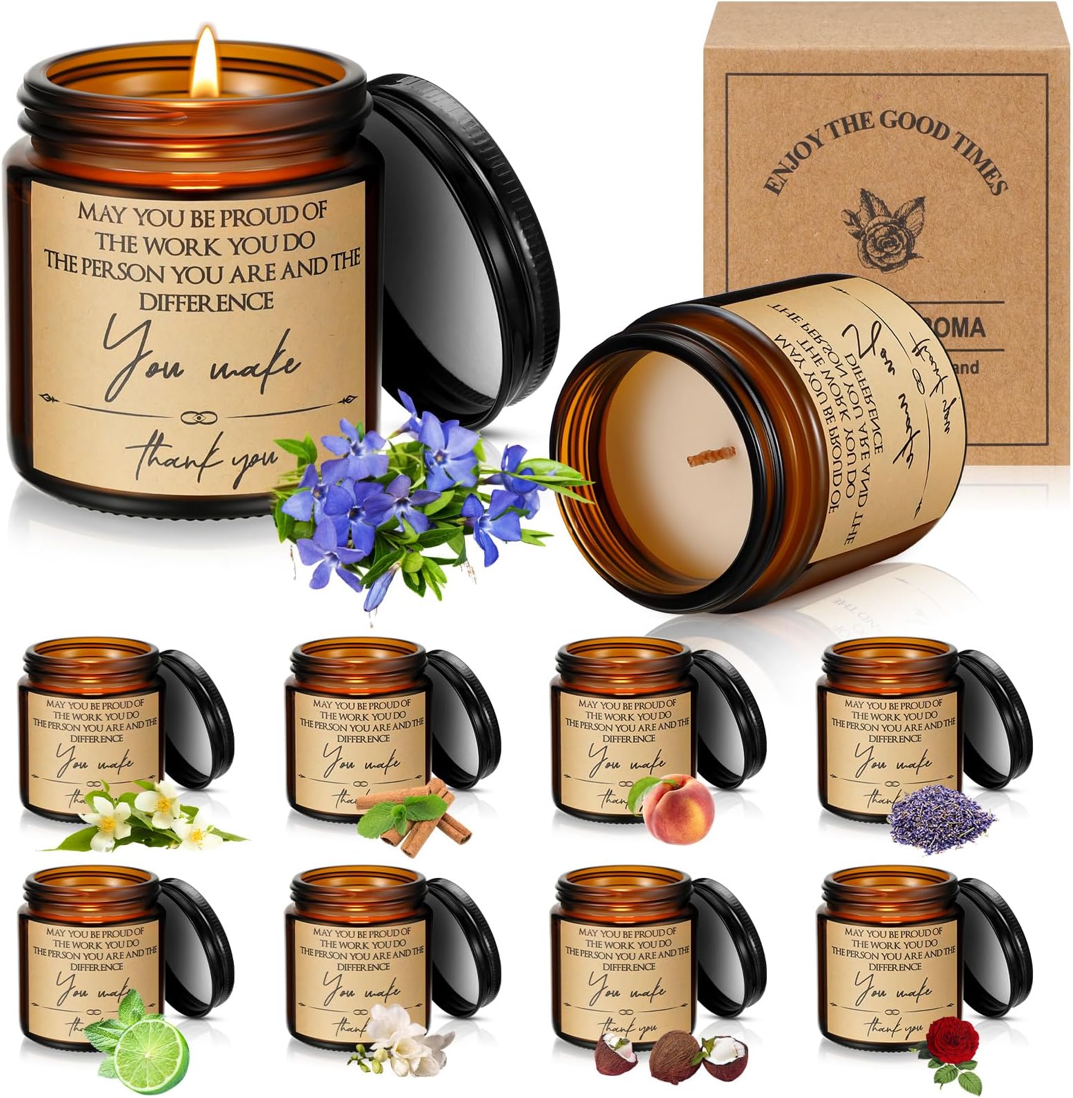 Amazon.com: MTLEE 18 Pcs Thank You Gifts Candles for Women Employee ...