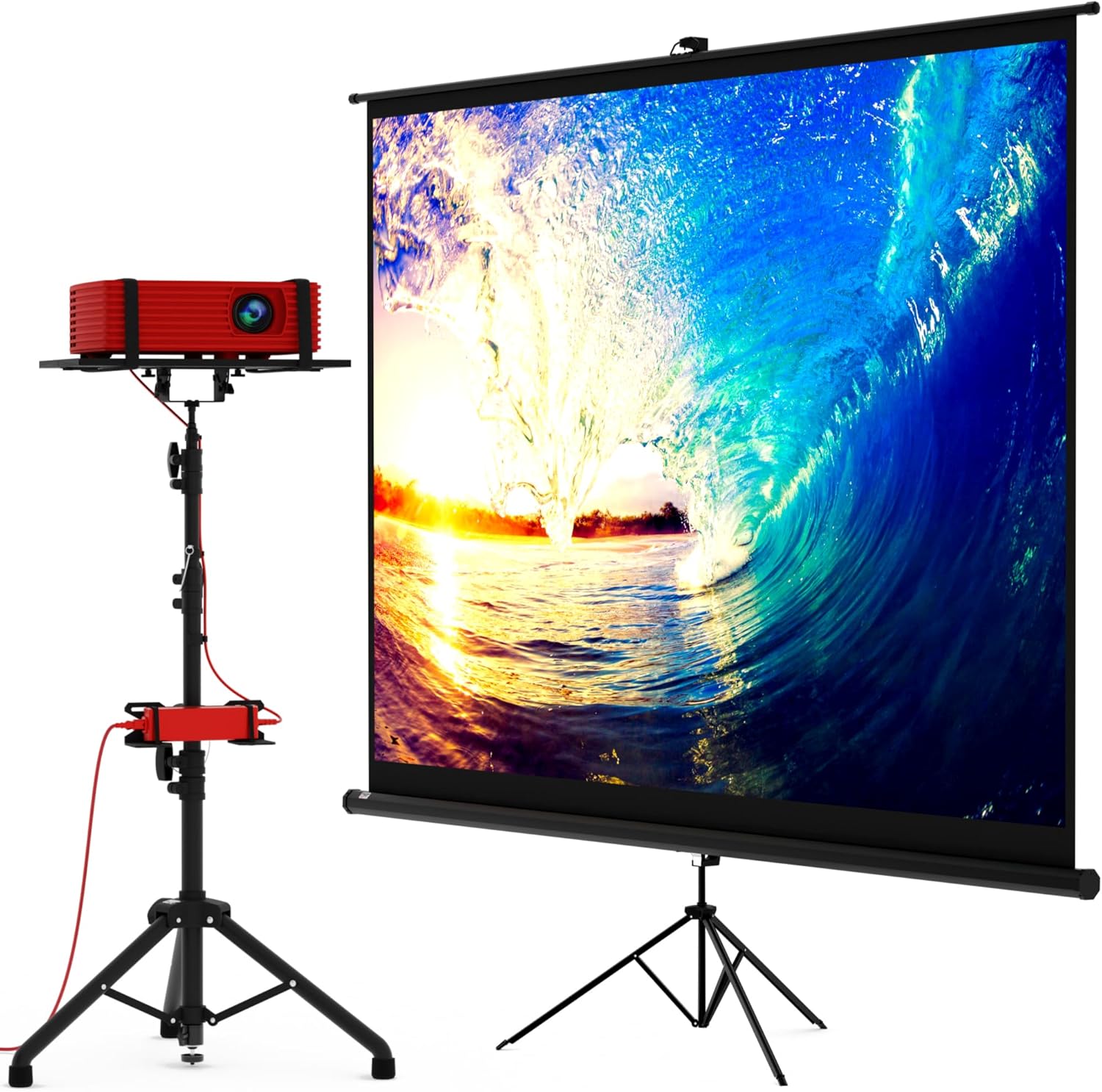 Amazon.com: PropVue 120" Projector Screen with Stand & Universal Tripod ...