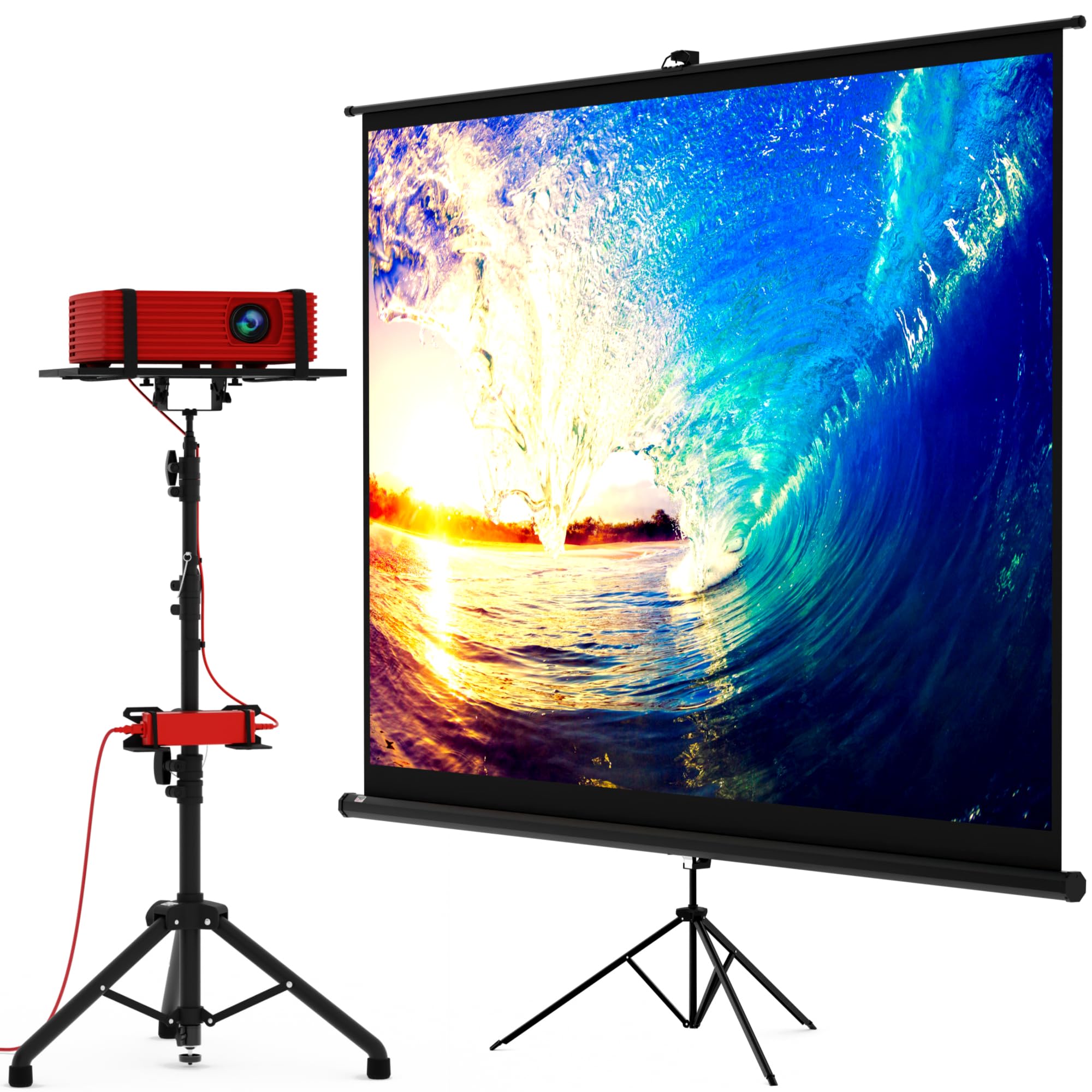 Amazon.com: 120" Projector Screen with Stand & Universal Projector ...