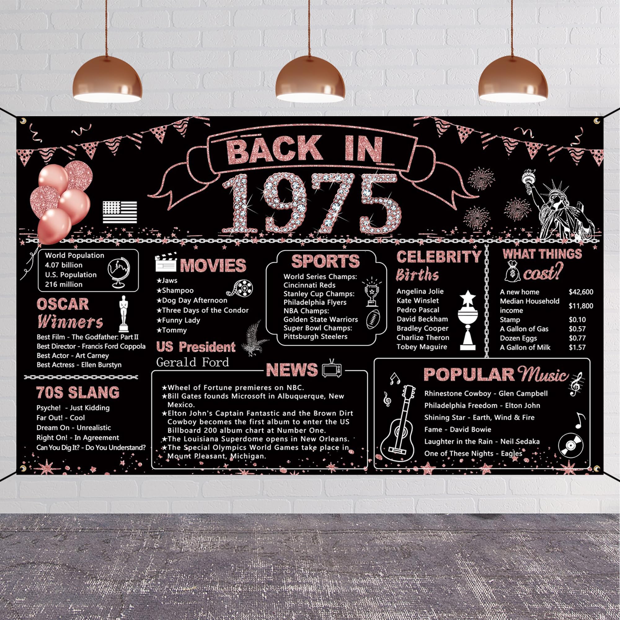 Amazon.com: DARUNAXY 50th Birthday Rose Gold Party Decoration, Back in ...