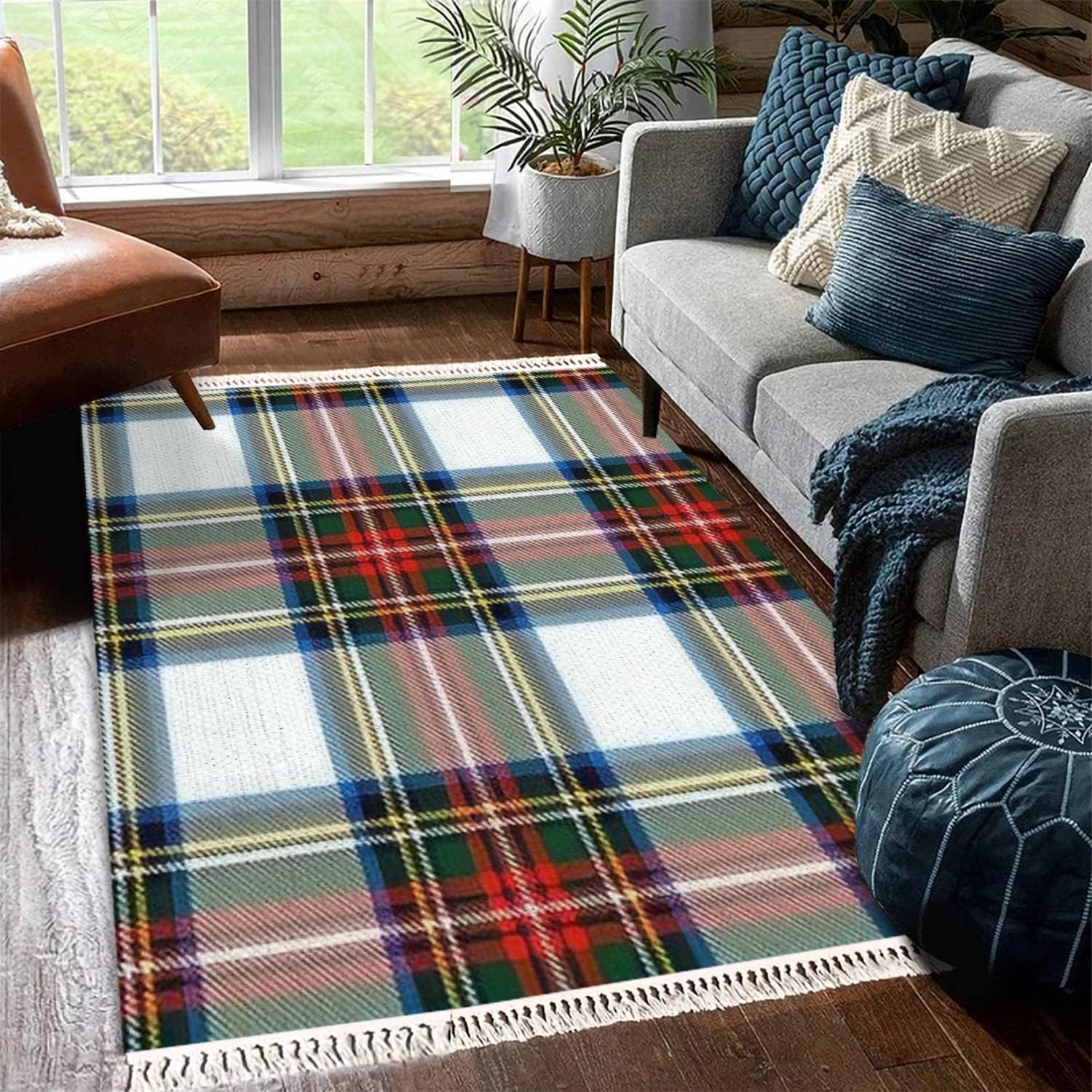 Amazon.com: Tassels Area Rug Scottish Plaid Stewart Dress Modern Tartan ...