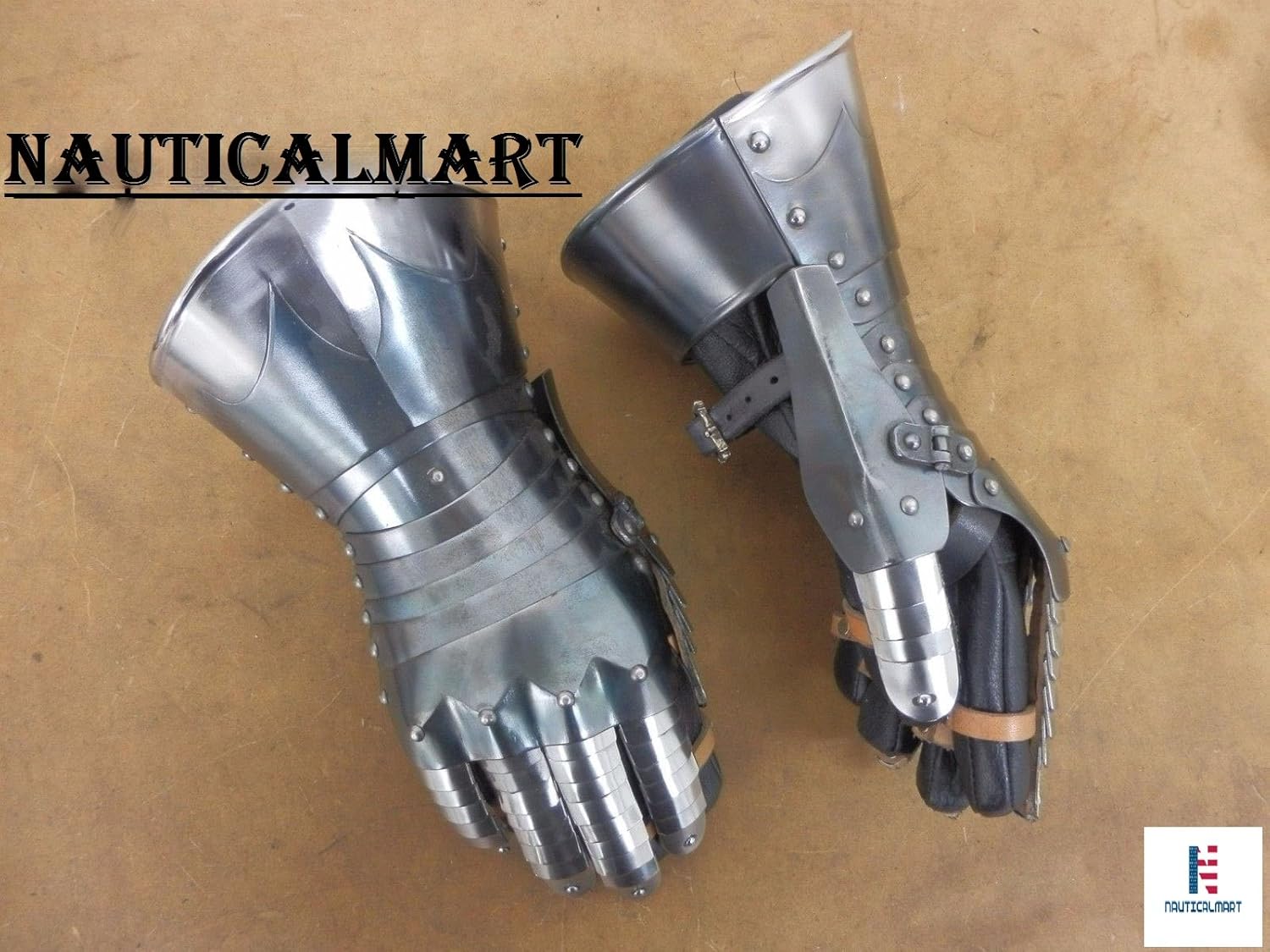 Amazon.com: NauticalMart Medieval Warrior Gauntlets Metallic - One Size ...