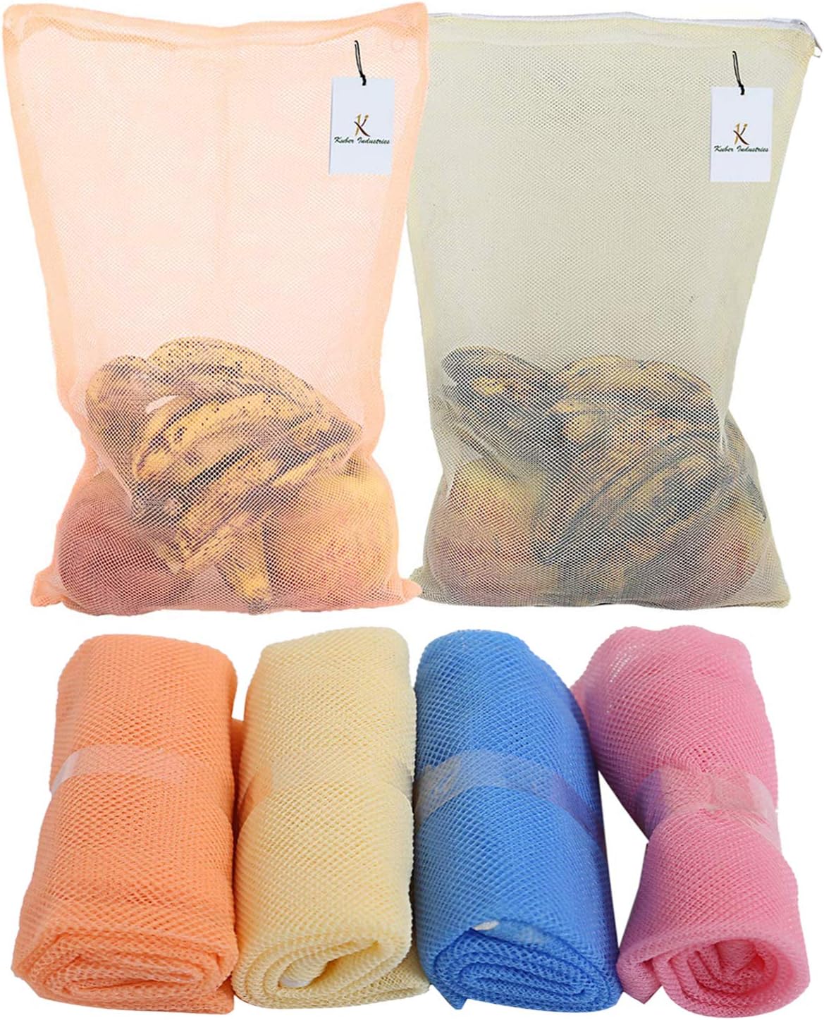 Kuber Industries Reusable Mesh Fridge Bag|Plain Design With Microfiber ...