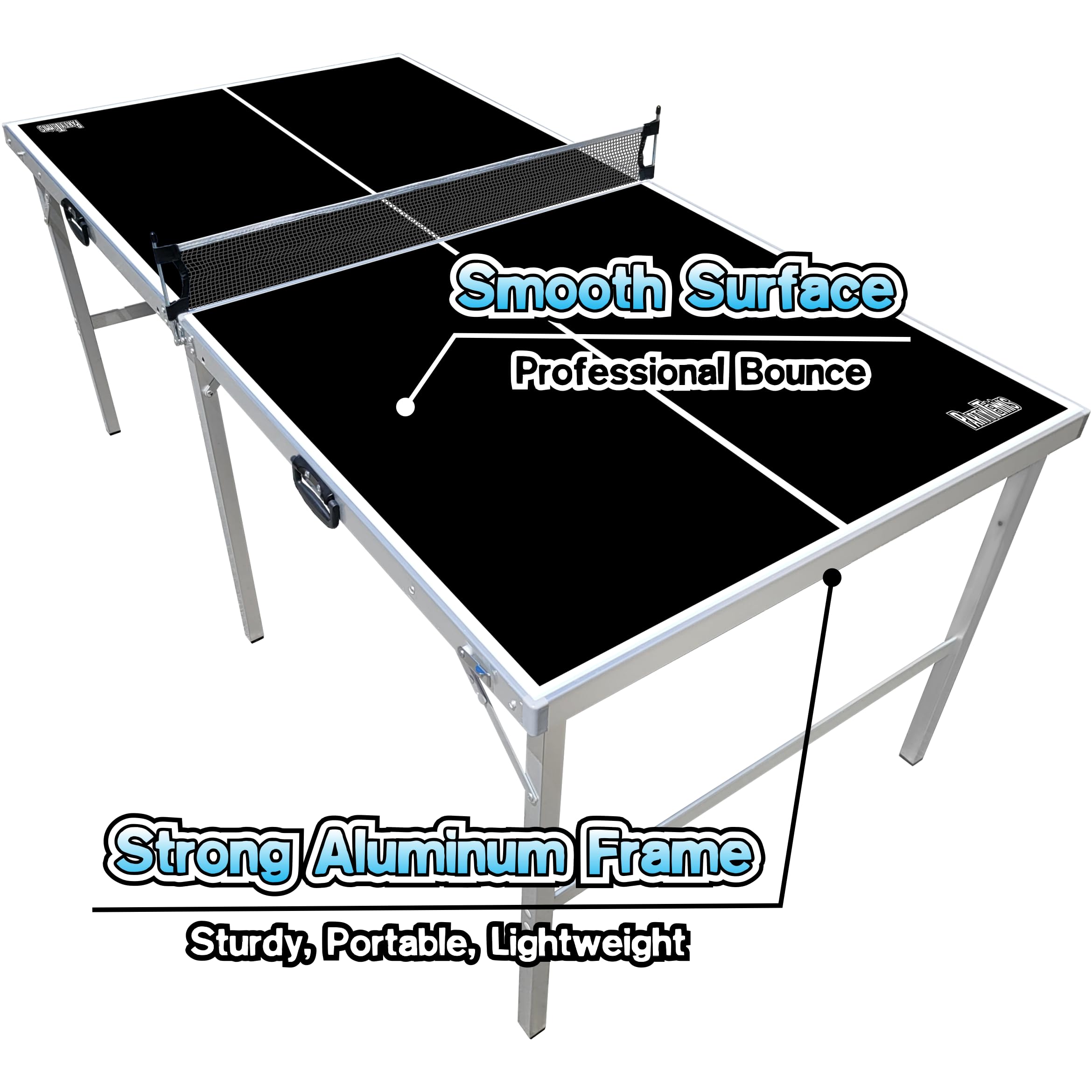 Snapklik.com : PartyLife Black 6 Ft X 3 Ft Ping Pong Table Tennis Table ...