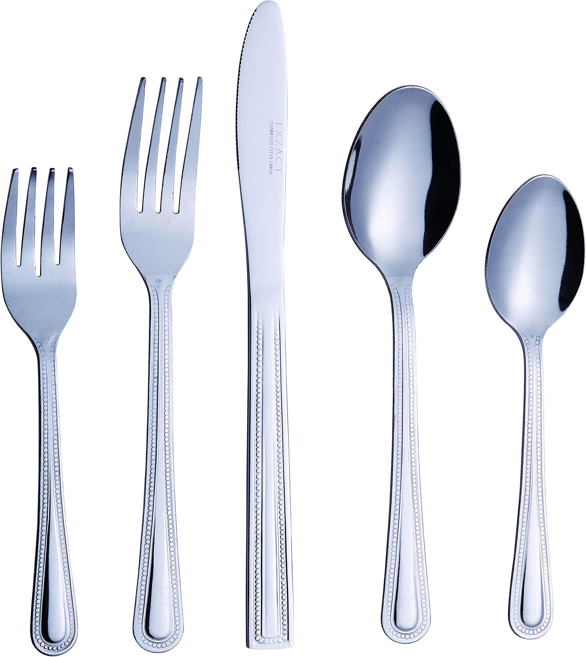 EXZACT Cutlery 20pcs Stainless Steel - Incl. Dinner Knife x 4, Dinner ...