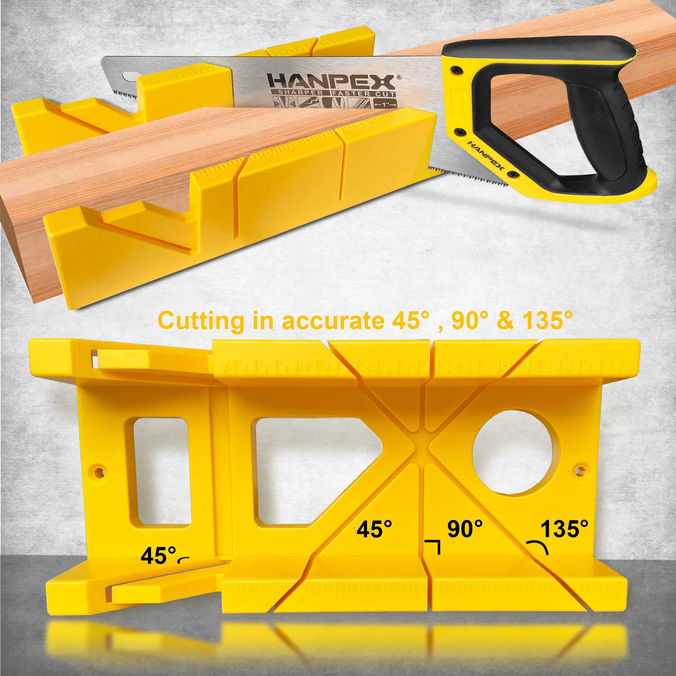 Mitre Box Saw Olympia Tools With 14-Inch Backsaw - 90°, 45°, 22.5 ...