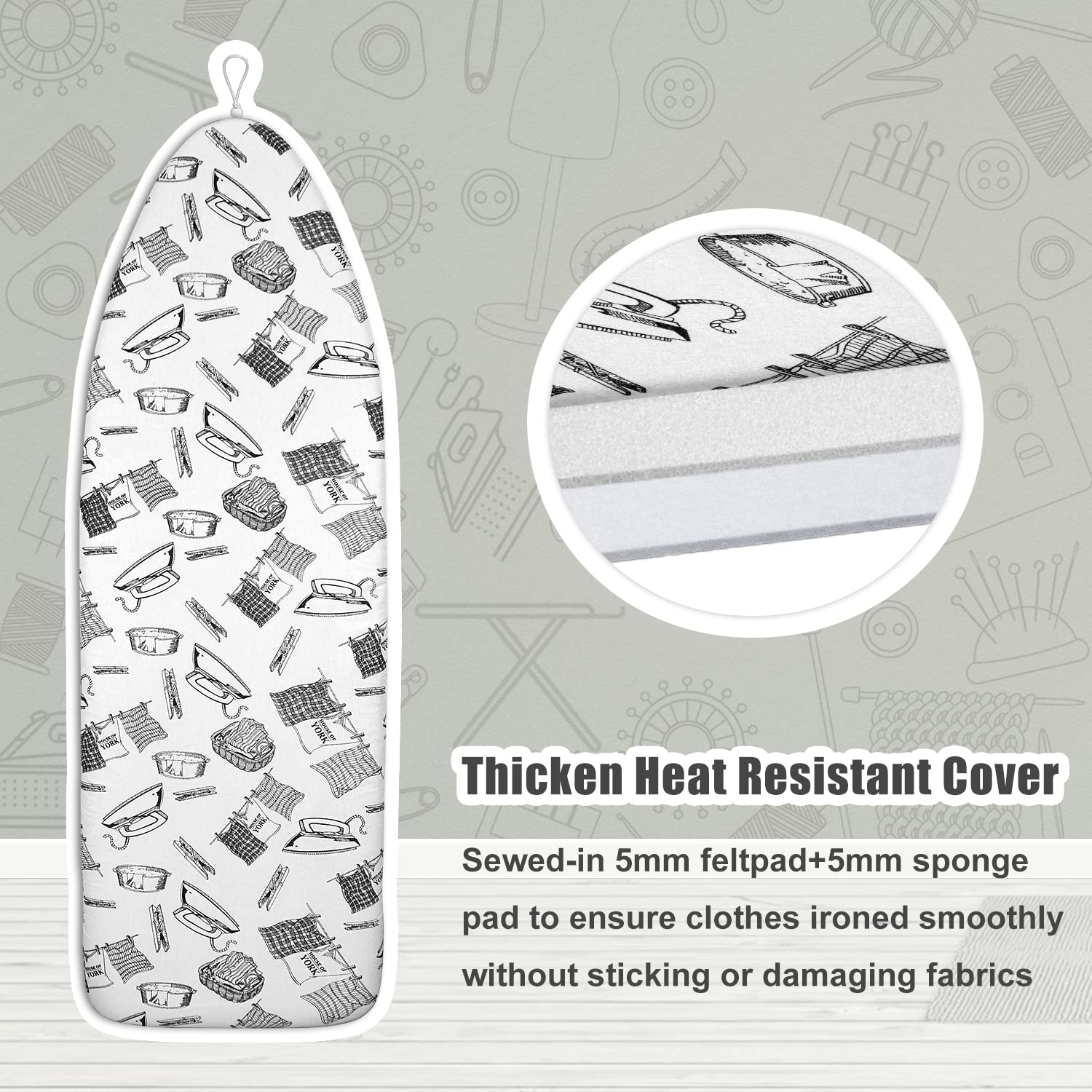 Snapklik.com : Duwee 15x48 Inch Heat Resistance Metallic Ironing Board ...