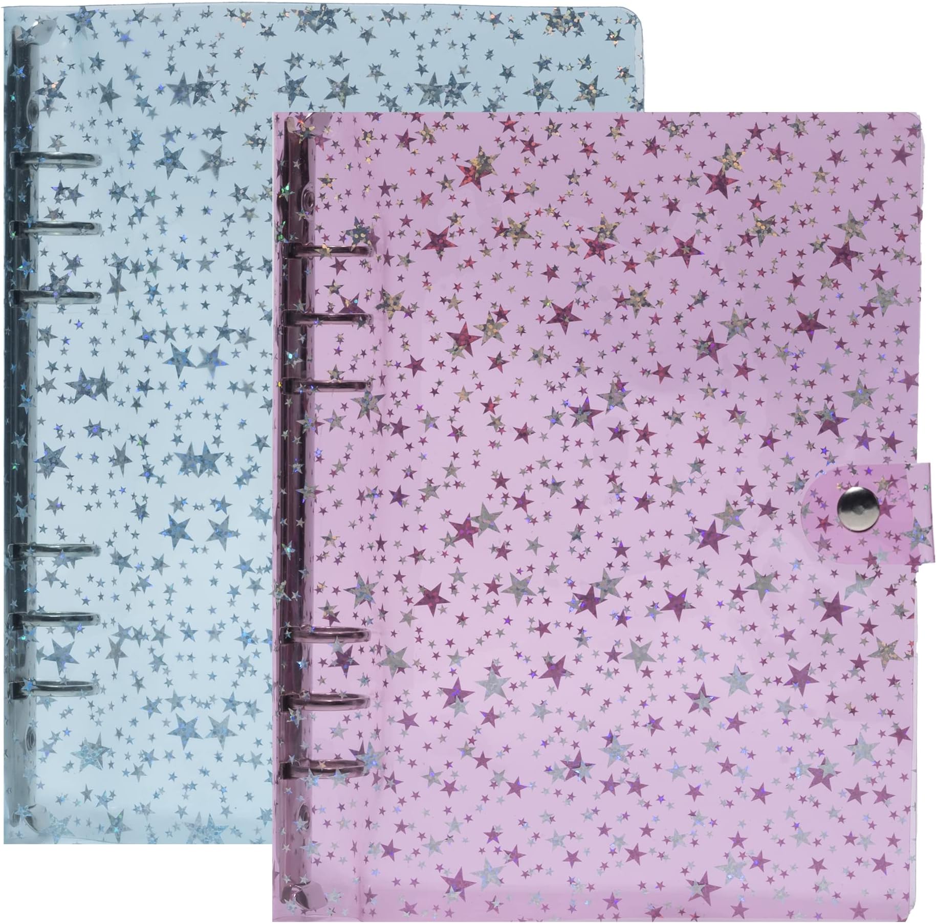 Amazon.com : NEWEST 2 Pieces A5 Refillable Binder Covers PVC Round Ring ...