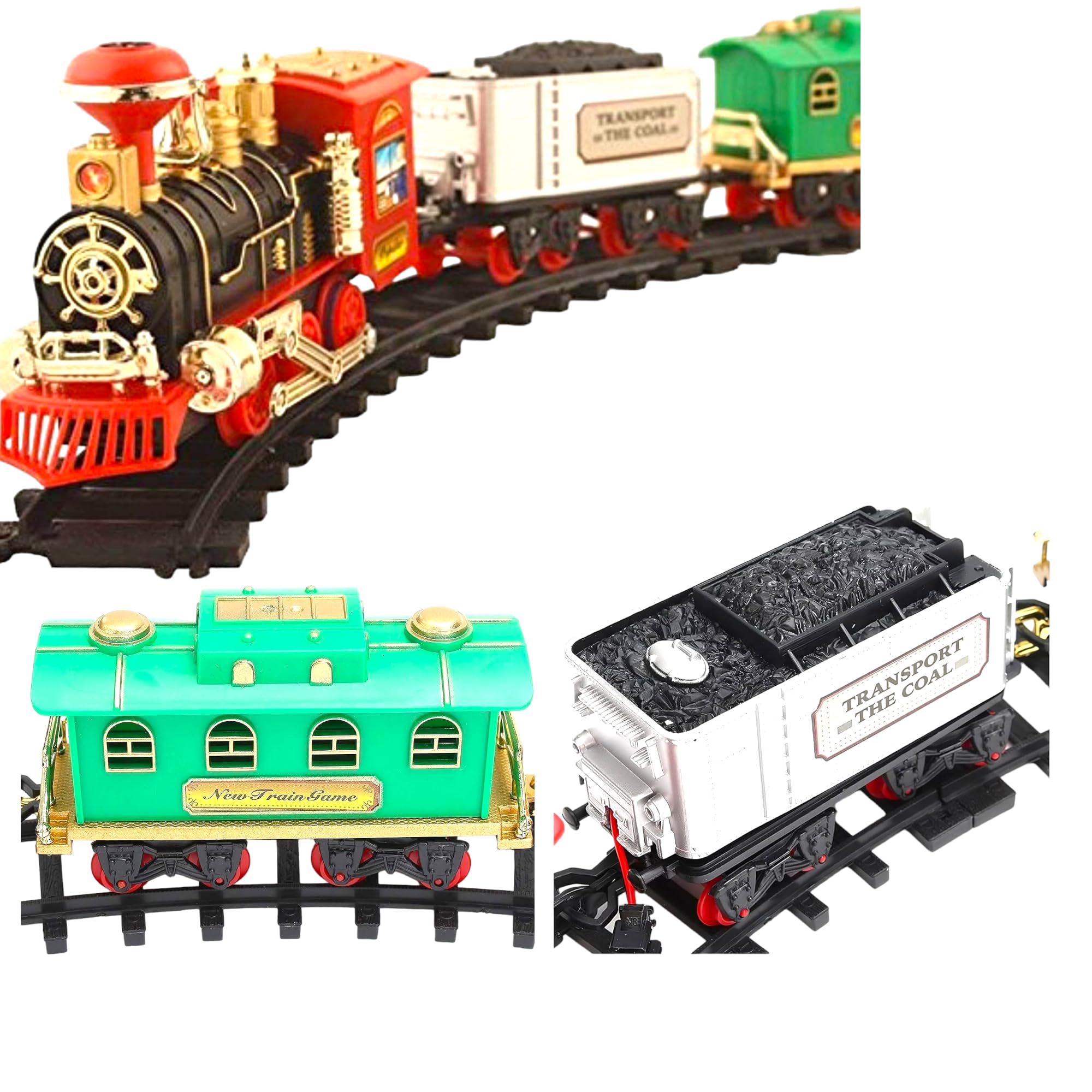 Choo Toy Train Wooden Toy Train Play Set, 24" Long, Kid Safe Finish,