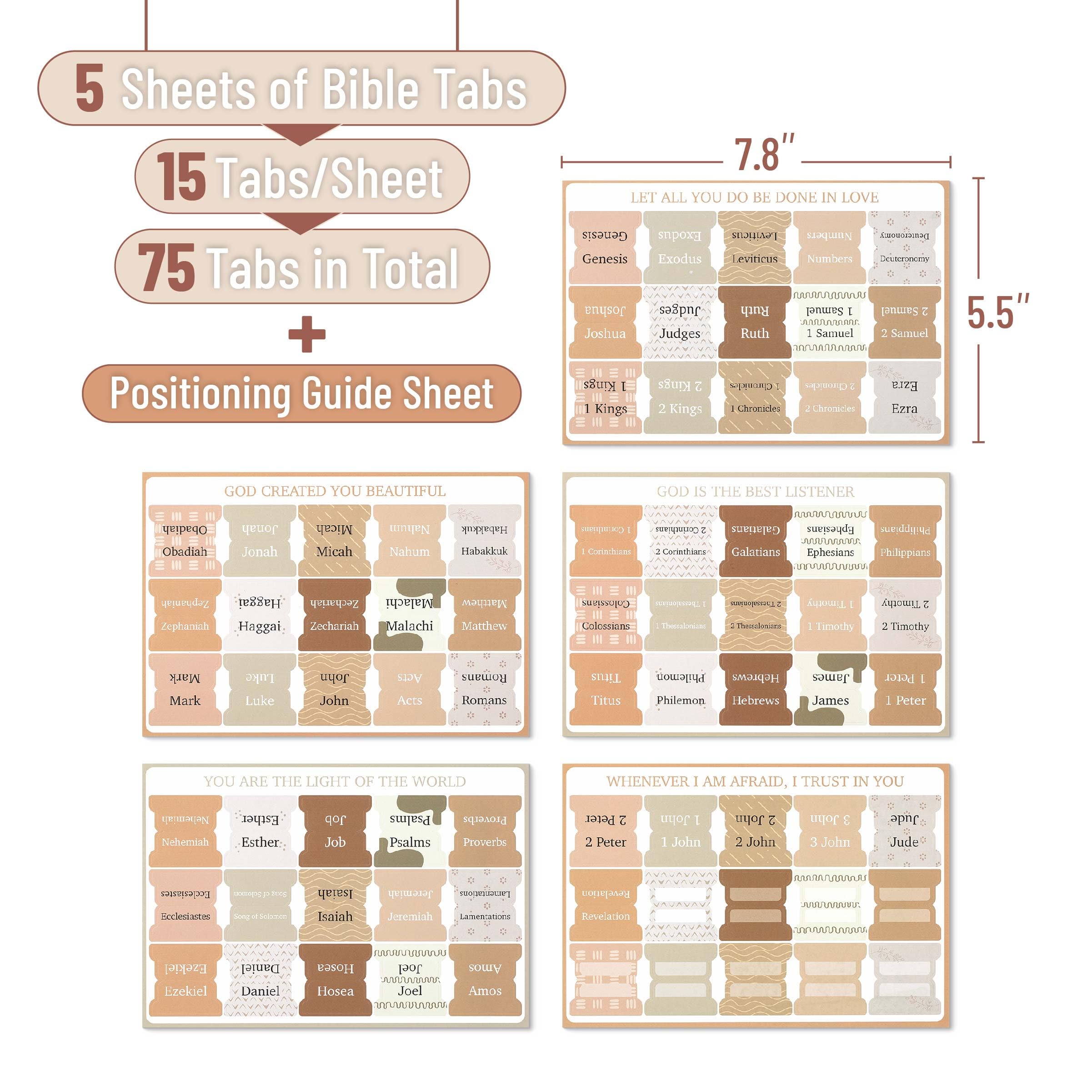 Snapklik.com : Mr Pen- Bible Tabs, 75 Tabs, Coffee Palette, Laminated ...