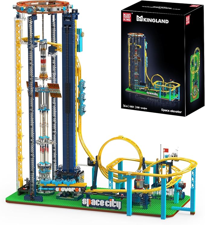 Amazon.com: Mould King 11031 Loop Coaster Set, Space Elevator Roller ...
