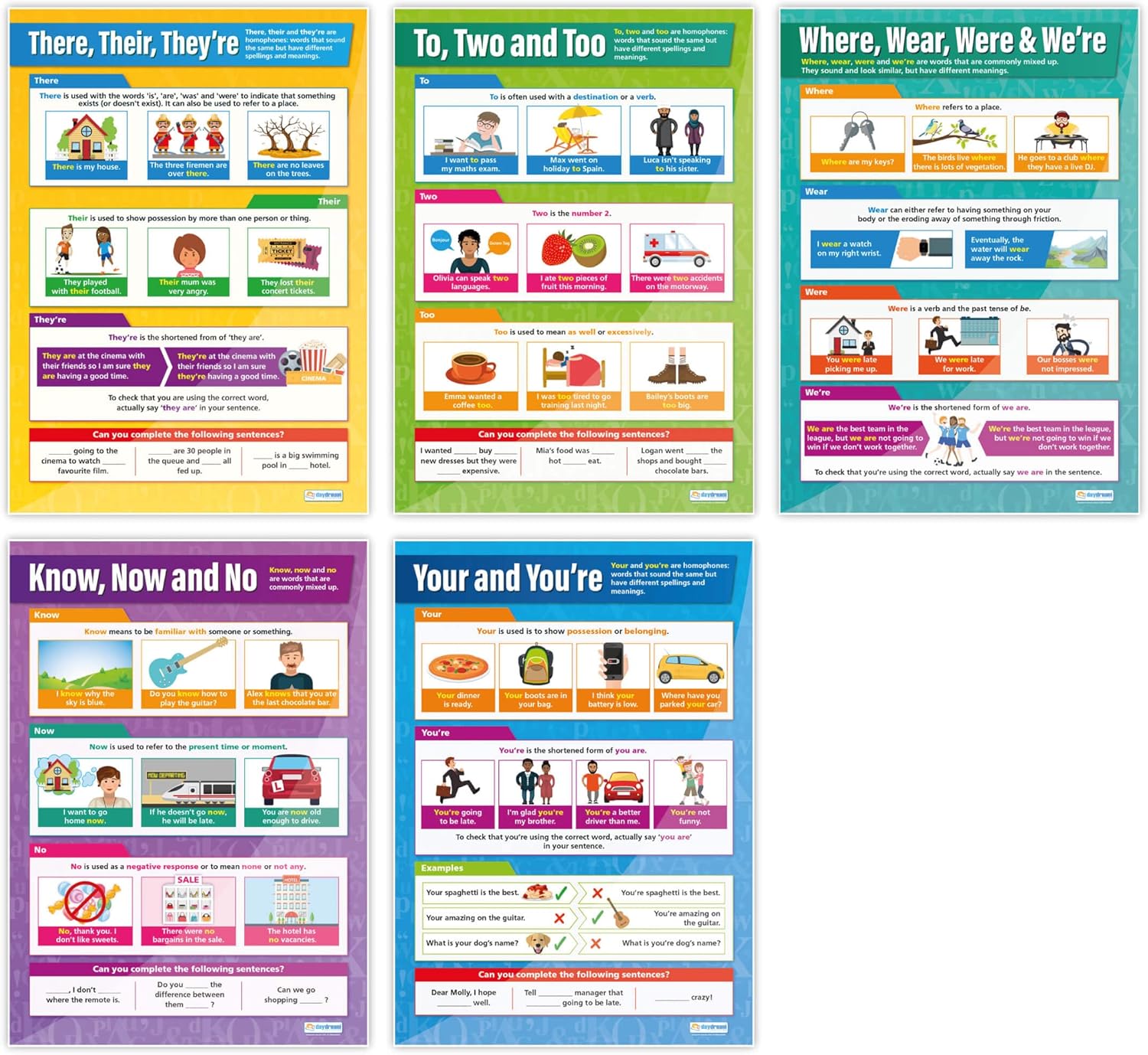 Amazon.com: Daydream Education Tricky Words Posters - Set of 5 ...