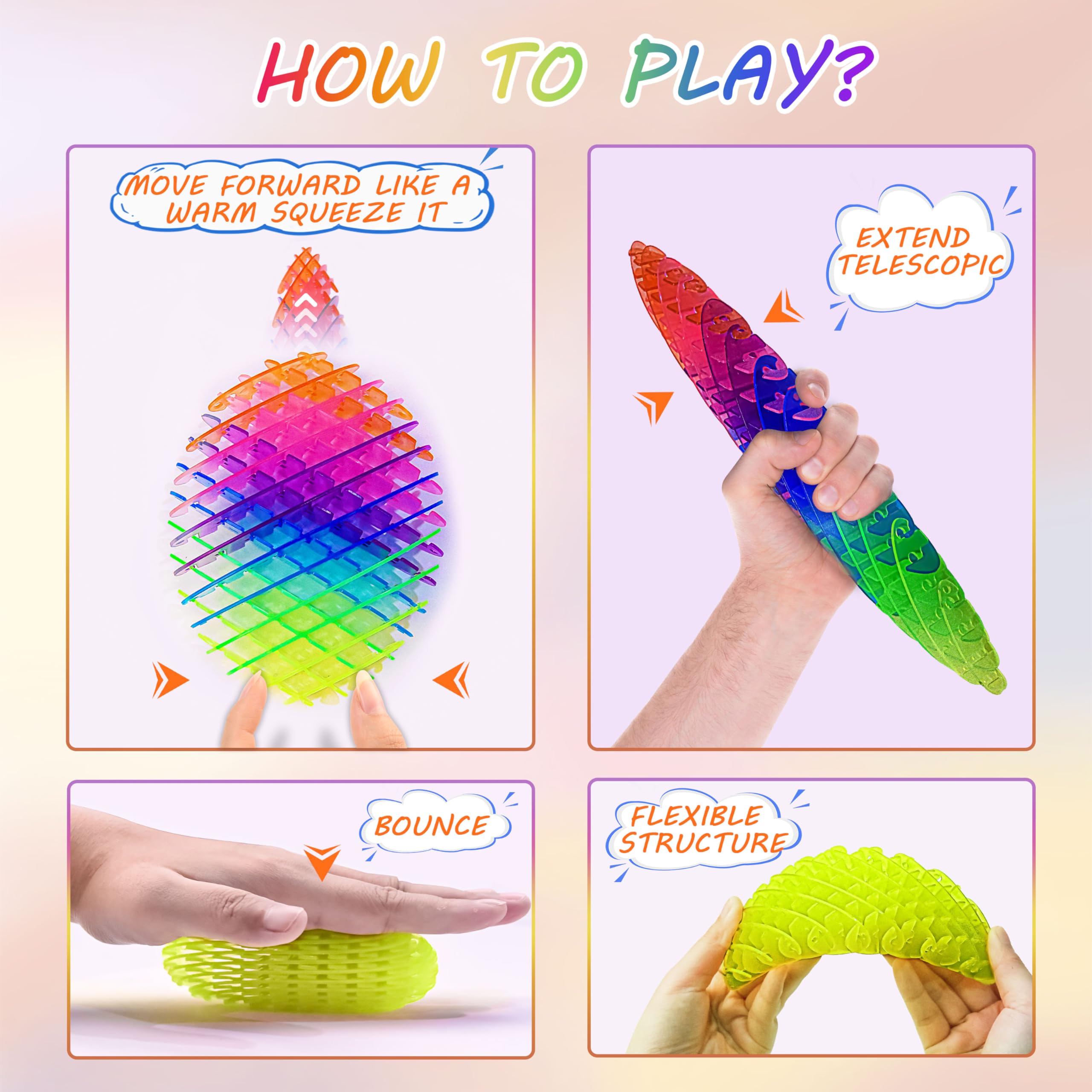 Snapklik.com : Fidgets Worm Toys, 3D Printing Elastic Worm Fidgets Toys ...