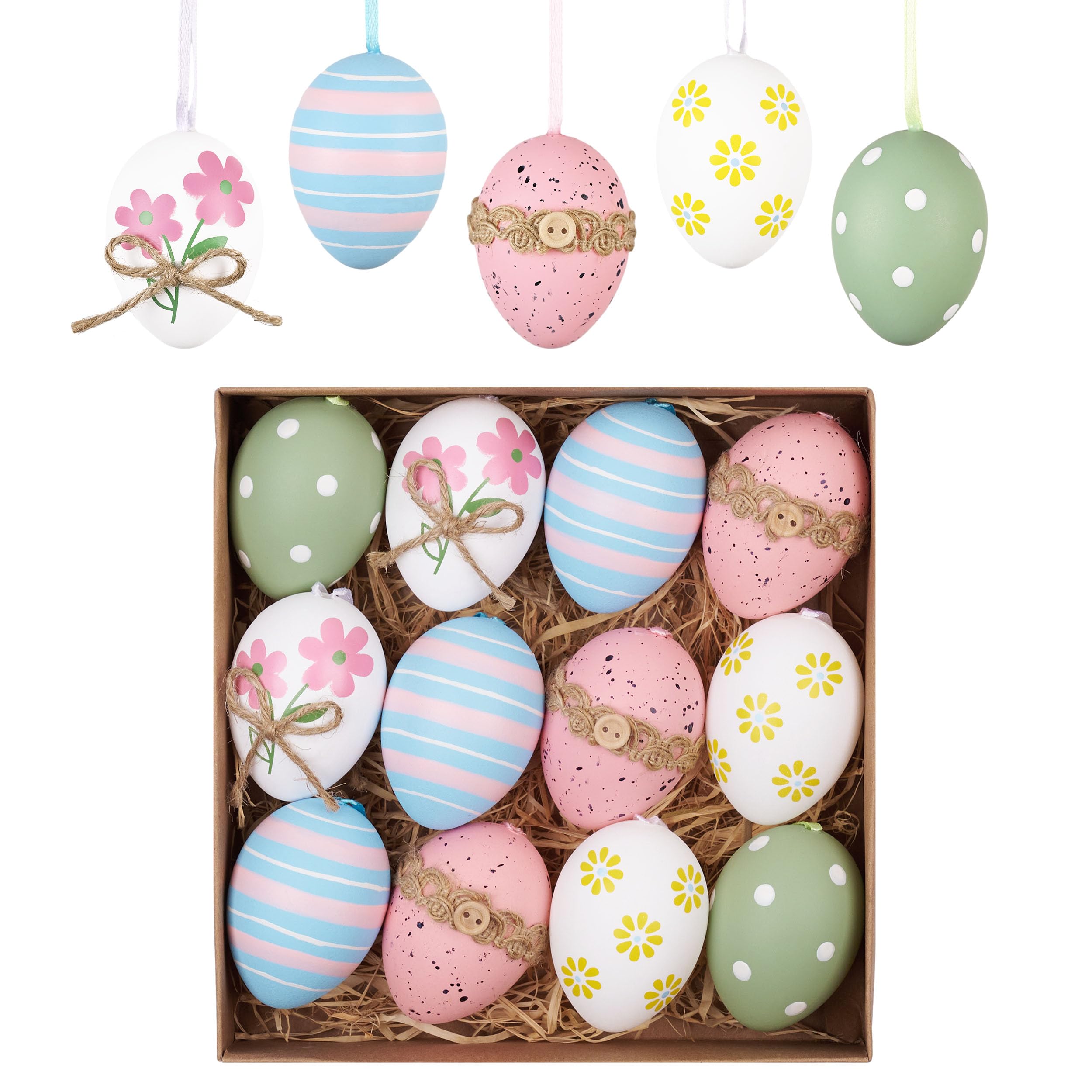 Amazon.com: Valery Madelyn Easter Egg Decoration for Kids, 12CT 2 ...
