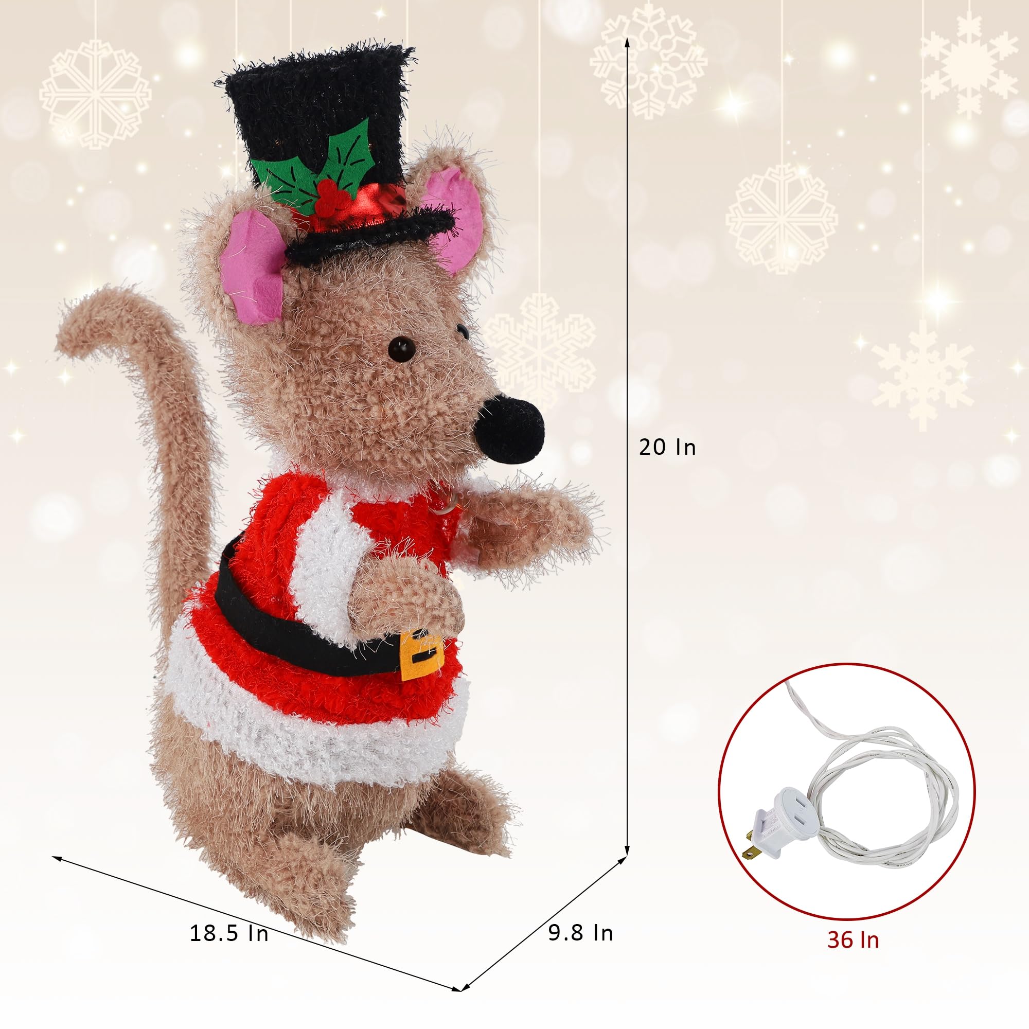Snapklik.com : 20 Inch Light Up Mouse, Lighted Christmas Yard ...