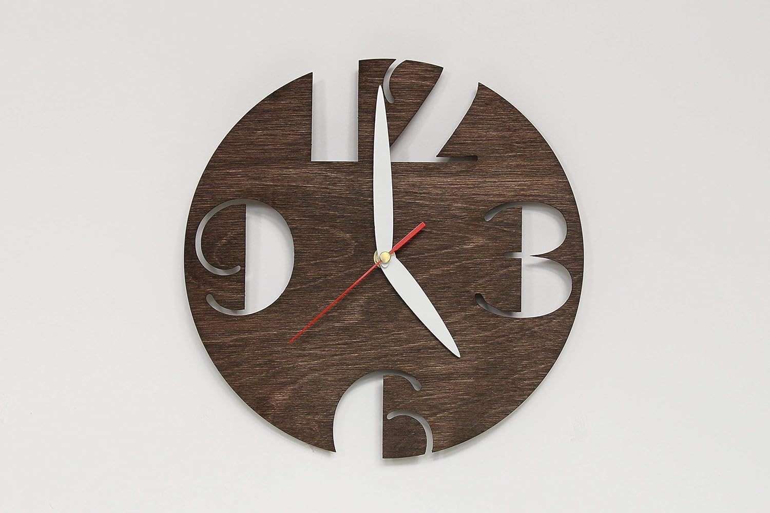 Rustic Wall Clock – Wooden Wall Clock – Brown Wall Clock – Modern Wall ...