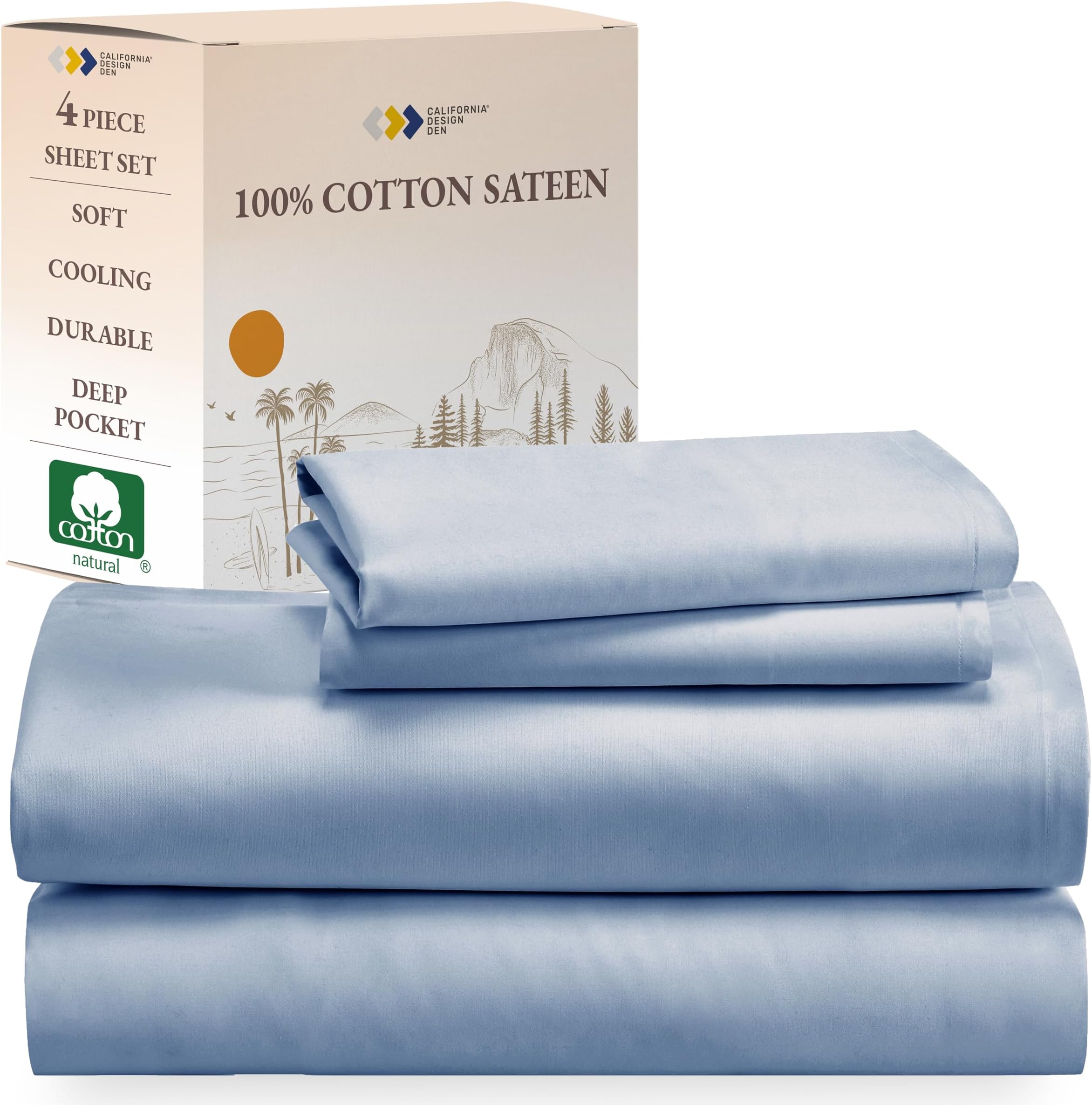 California Design Den – Parure de lit 100 % coton doux pour grand lit ...