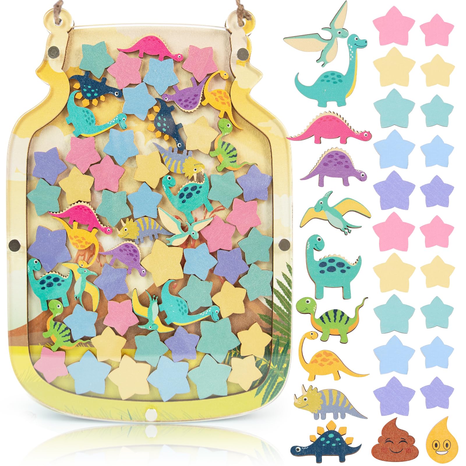 Buy 102 Dinosaur Reward Jar for Toddlers, Reward Chart for Kids, Reward ...