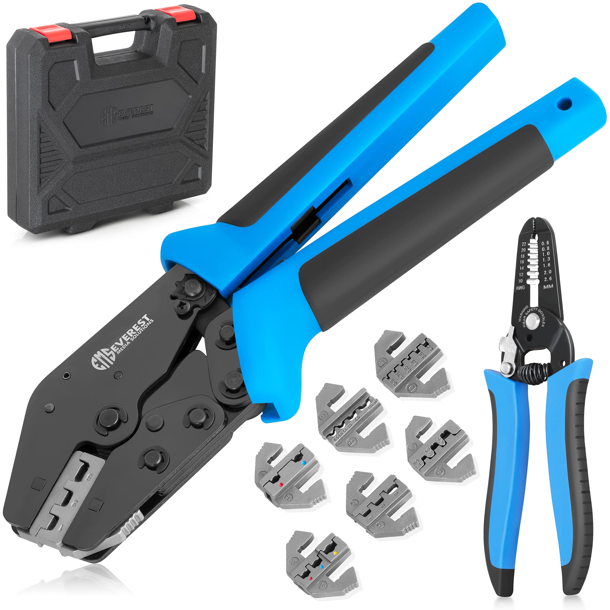 Buy EMS 9" Plus Ratcheting Wire Crimper Tool Set - With 6 Magnetic ...