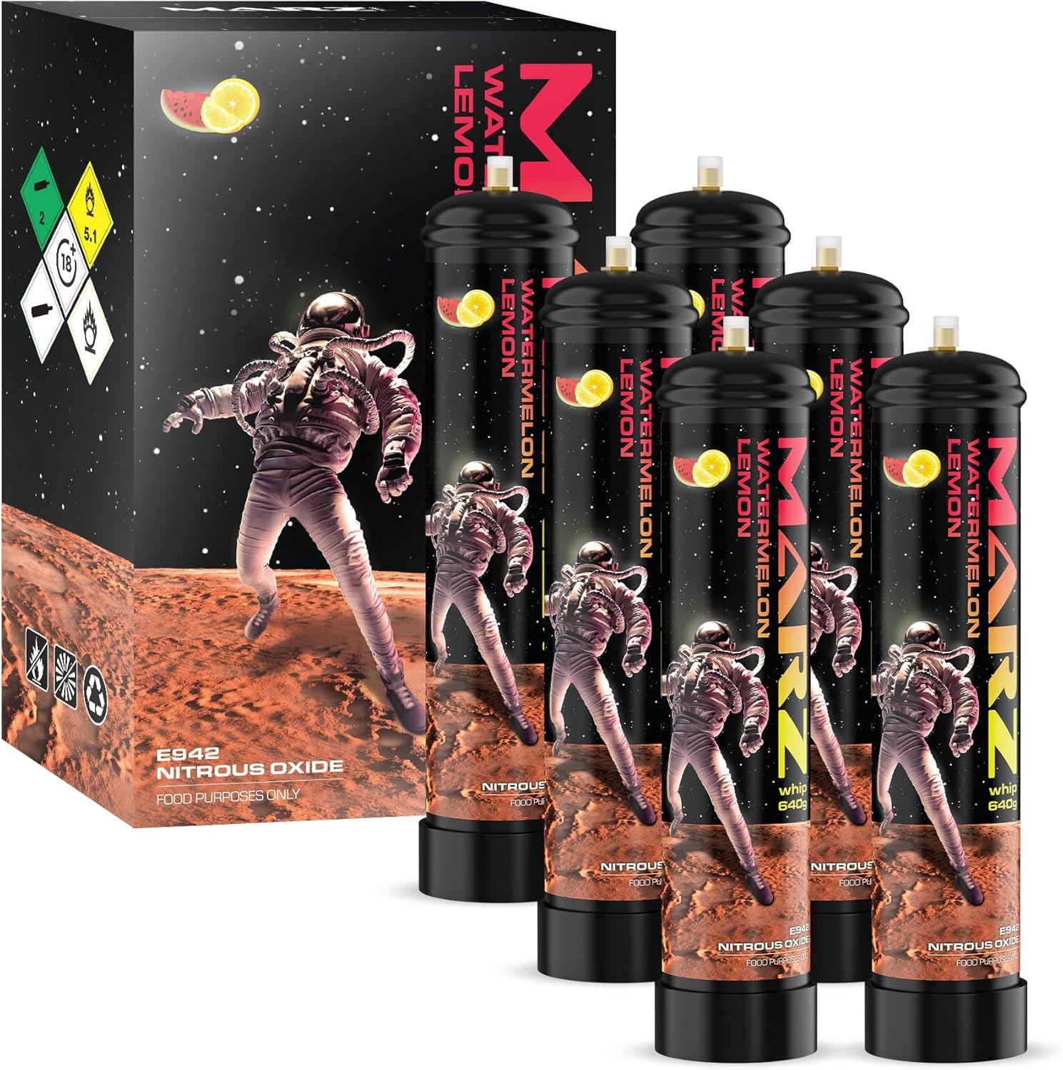 Amazon.com: Marz Premium Whipped Cream Charger 640g 1.1L - Food Grade Nitrous Oxide Tank Pure ...