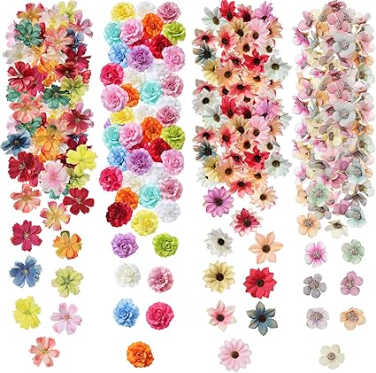 Amazon.com: Cindeer 217 Pcs Mini Fake Flowers for Crafts Bulk Fake ...