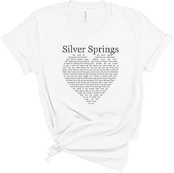 Silver Springs Song Lyrics Graphic T-Shirt, White and Pink Cotton ...