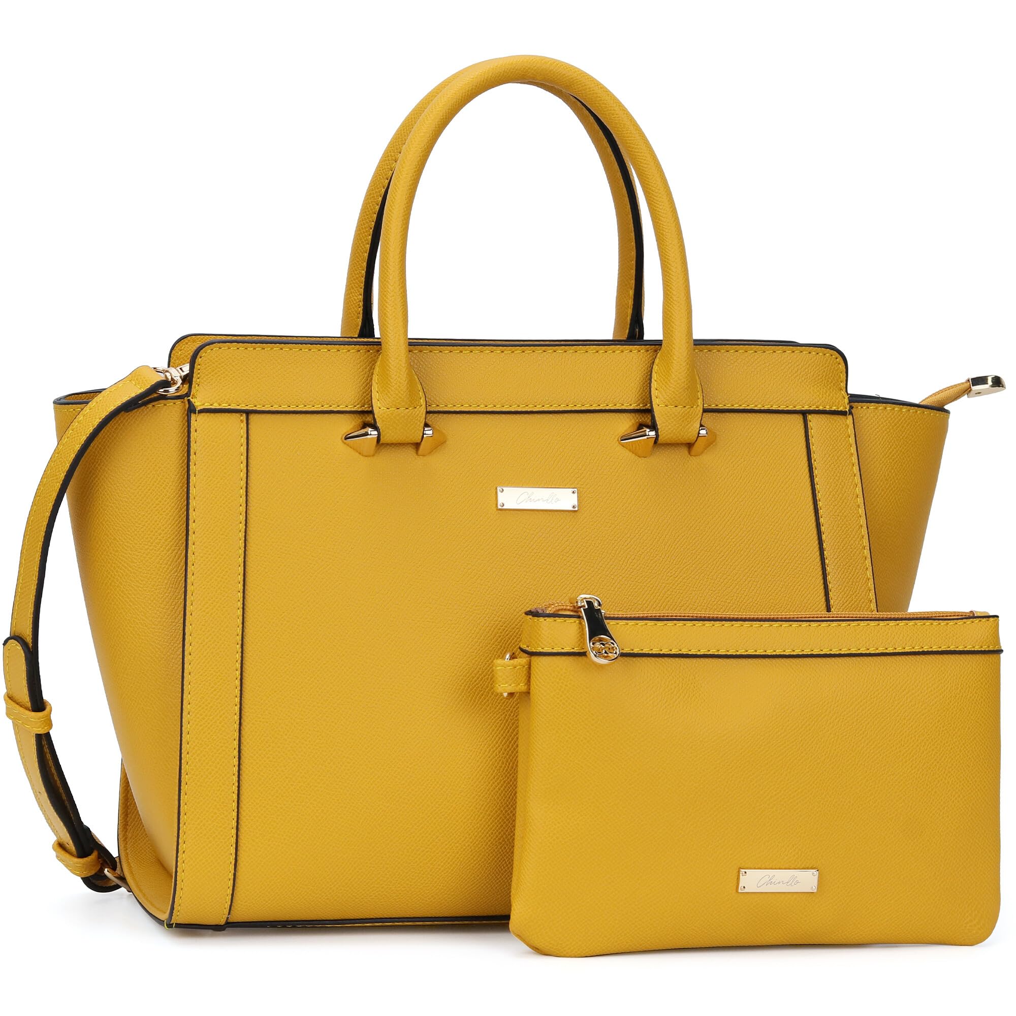 Women Satchel Handbags Vegan Leather Top Handle Purse Classic Tote Bag ...